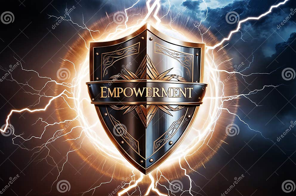3d Render Illustration of a Shield with the Text Word "Empowerment ...