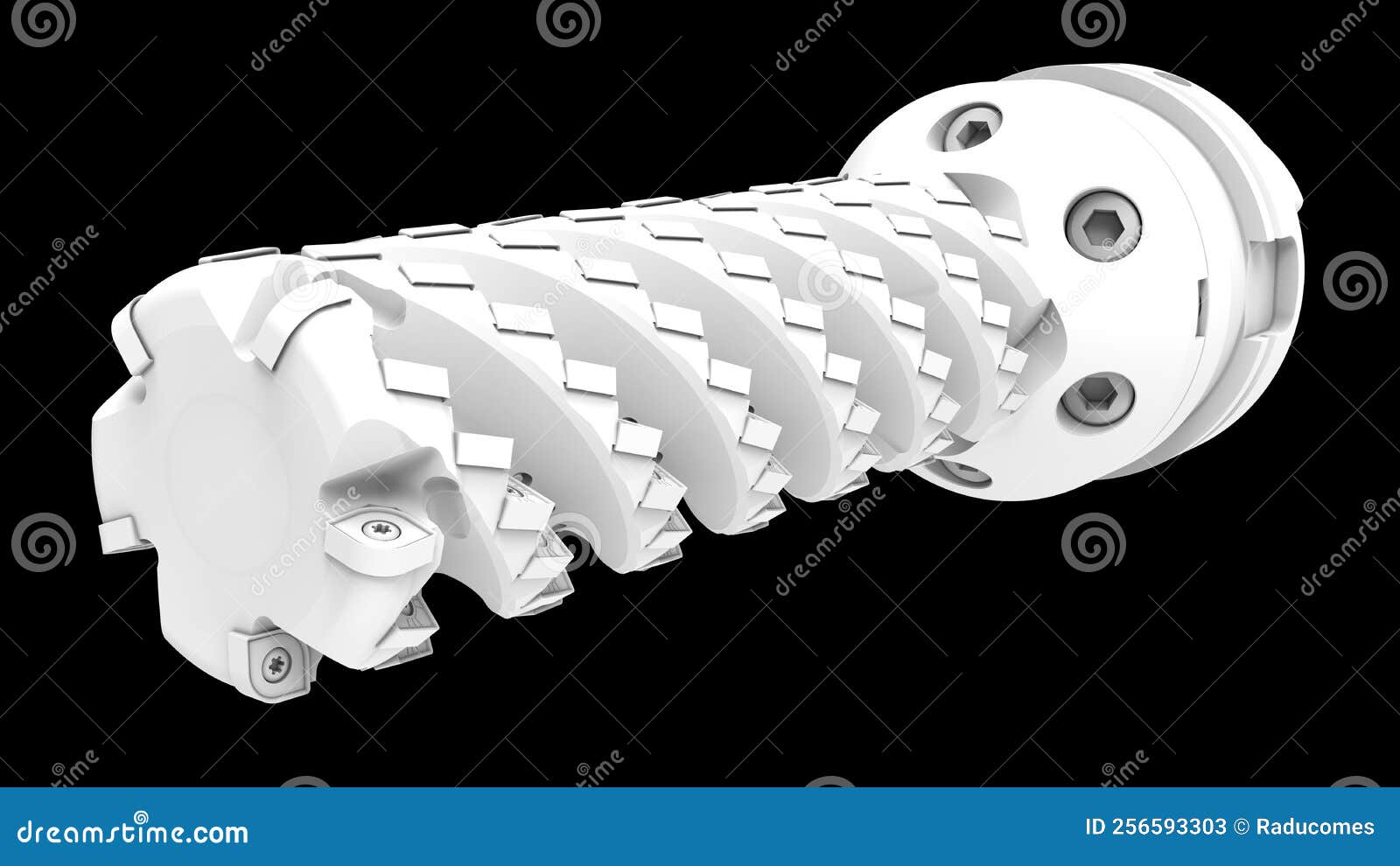 3D Render - Sketch Milling Tool With Carbide Cutter Inserts Royalty ...