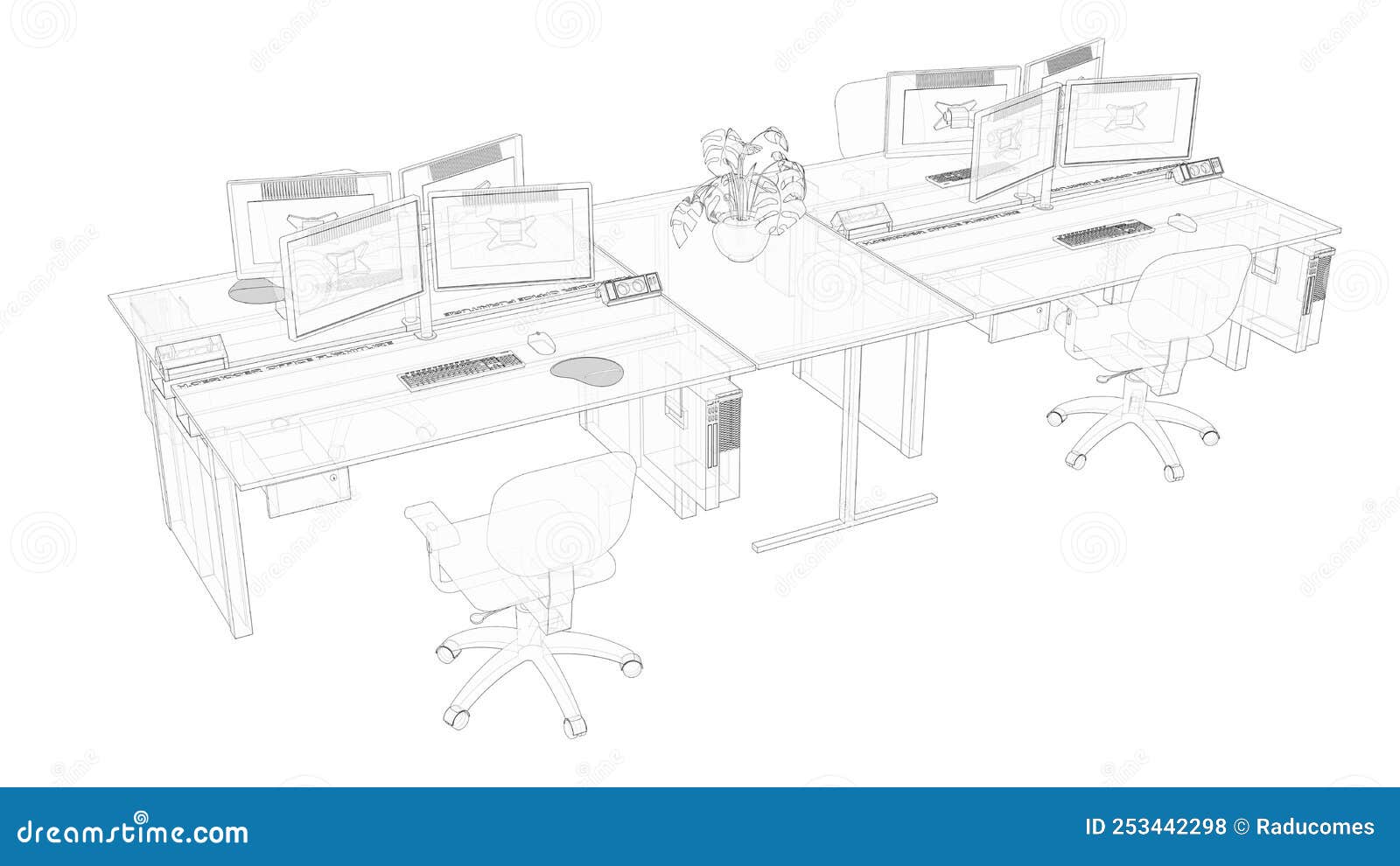 3D Rendering Of Sketched Nature-mort Drawings Isolated On A White ...
