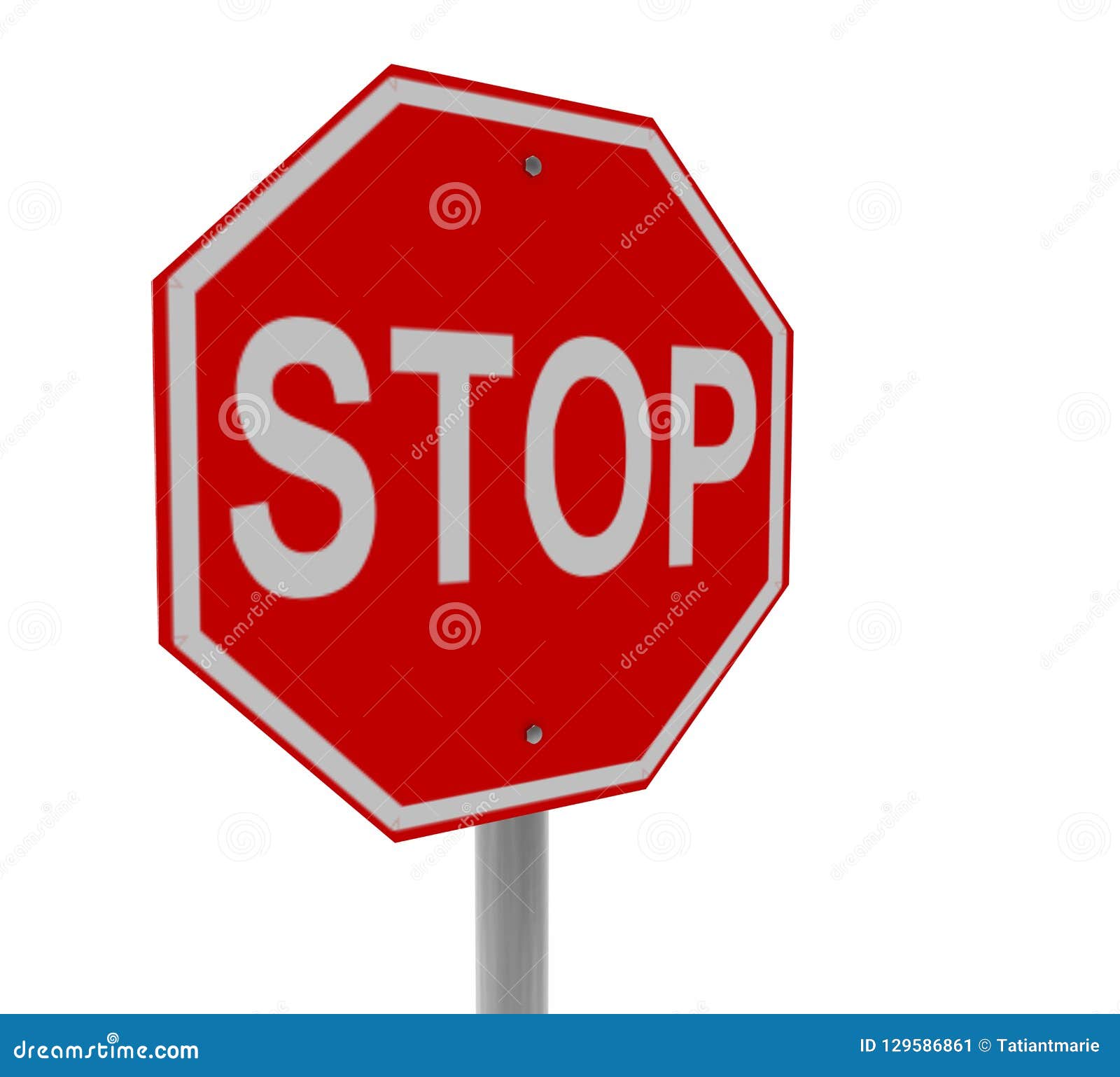 3d Render, 3d Illustration of a Stop Sign. Stock Illustration ...