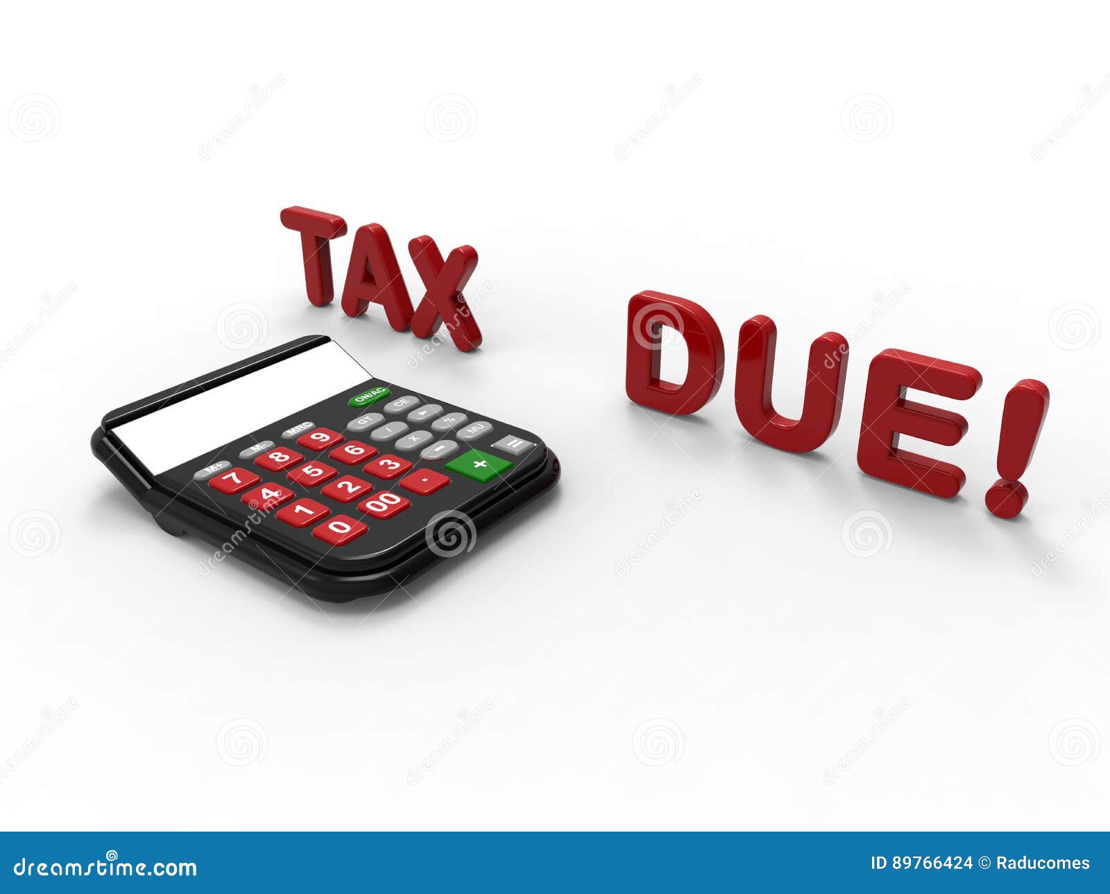 3D Render Illustration of the Tax Due Deadline Concept Stock ...