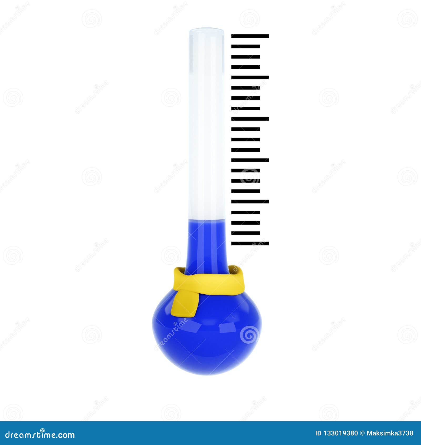 3d Render Illustration. Thermometer in Cold Temperature. Stock ...