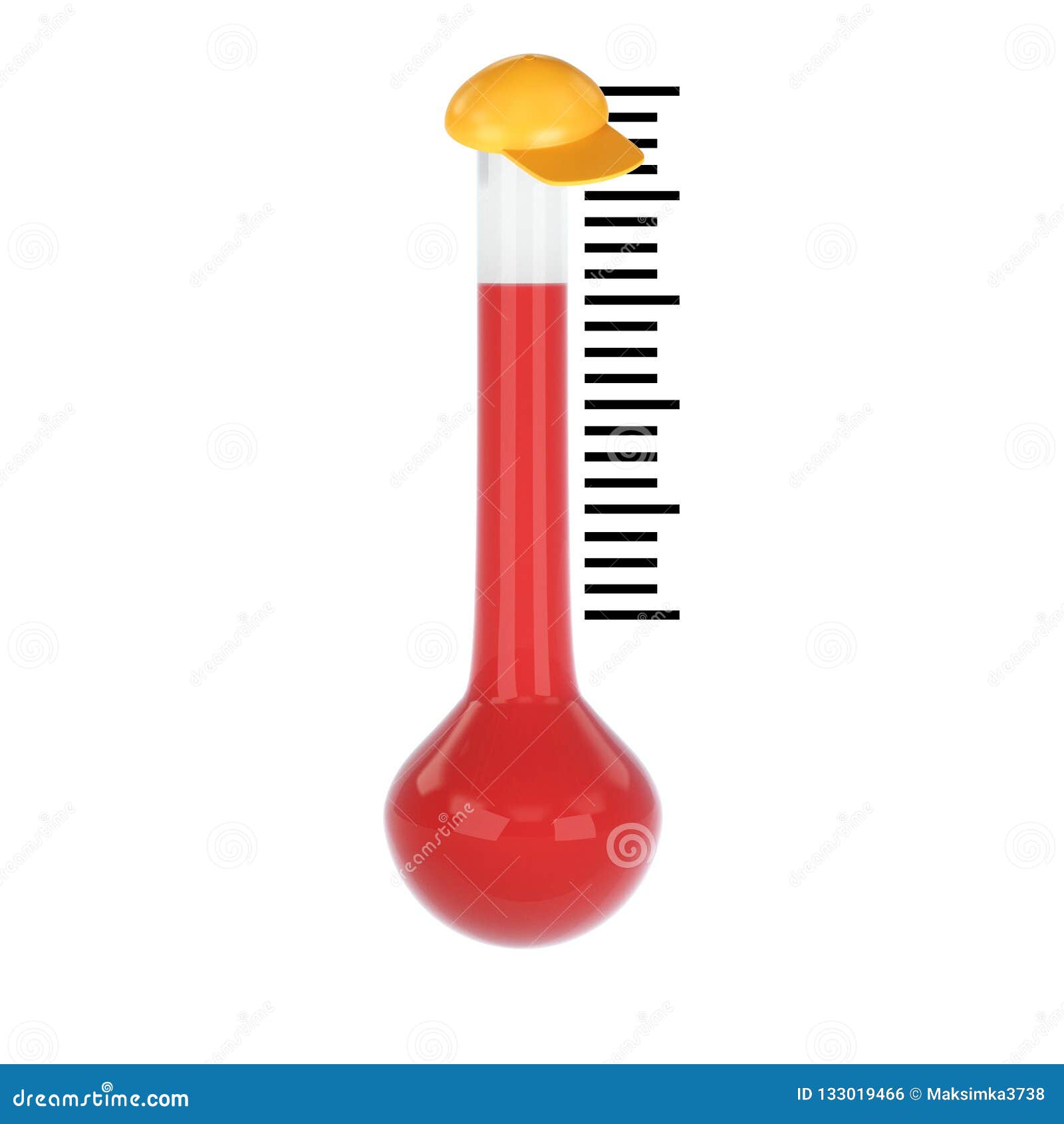 3d Render Illustration. Thermometer in Hot Temperature. Stock ...
