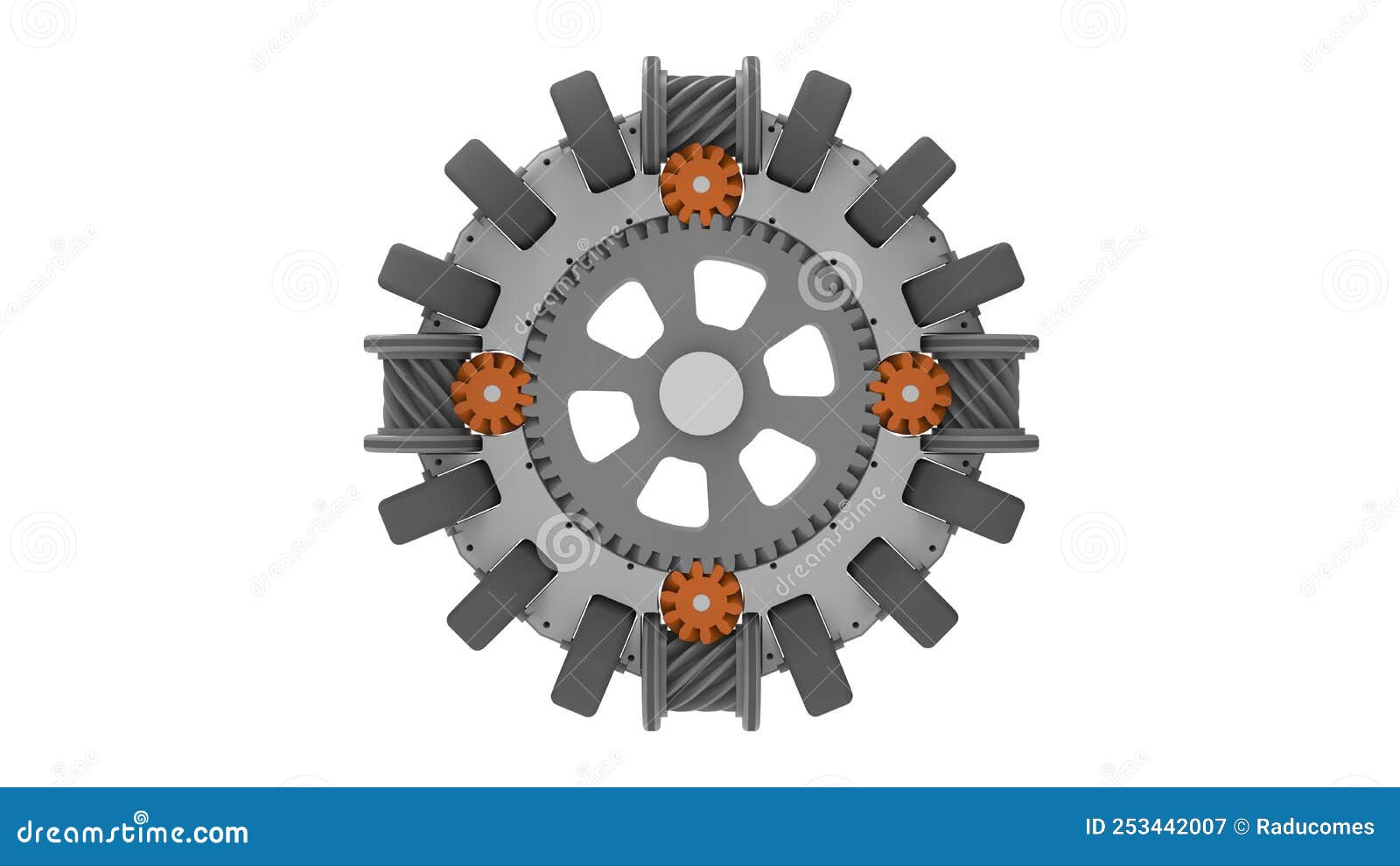 3D Rendering - Top View of an Omni Wheel Stock Illustration ...