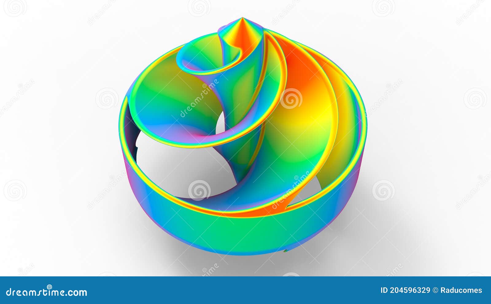 3D Rendering - Twisted Rainbow Shape Stock Illustration - Illustration ...