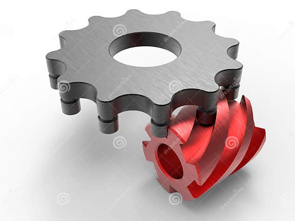 3D Rendering - Metallic Cogs Assembly Stock Illustration - Illustration ...