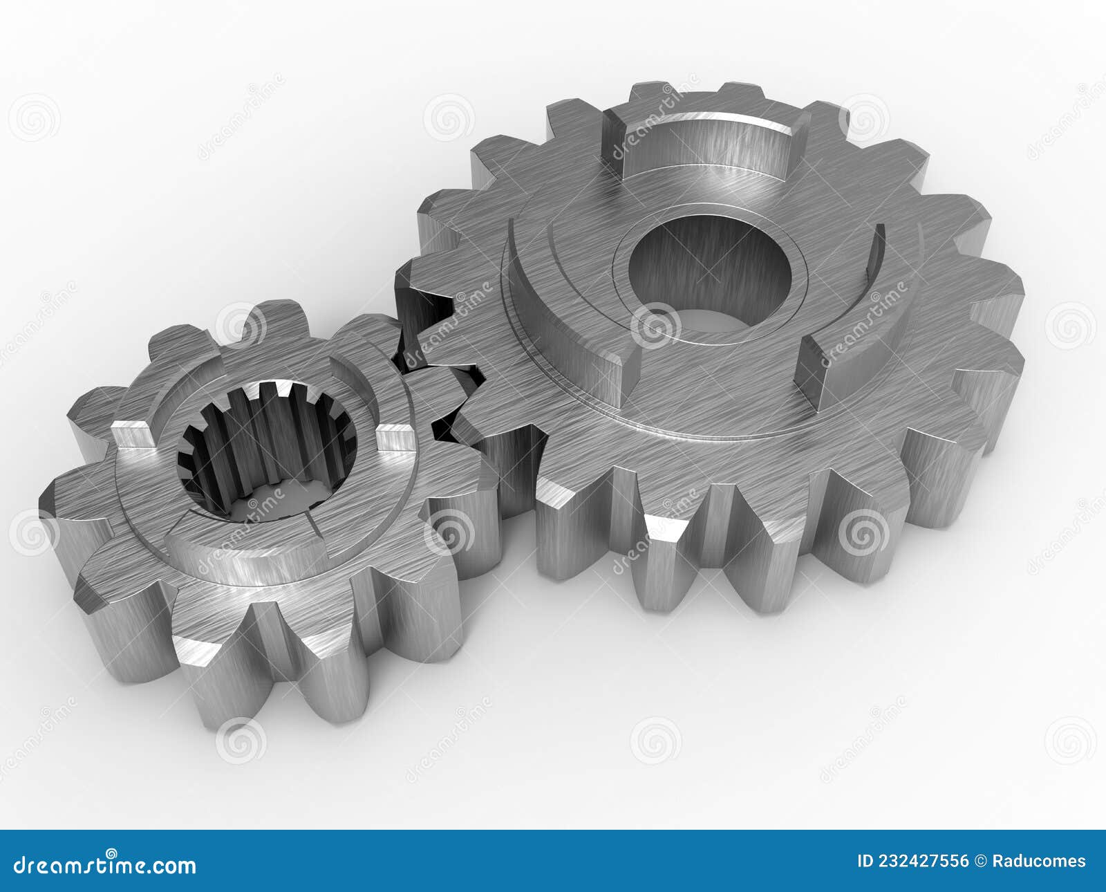 3D Rendering - Metallic Gear Assembly Stock Illustration - Illustration ...