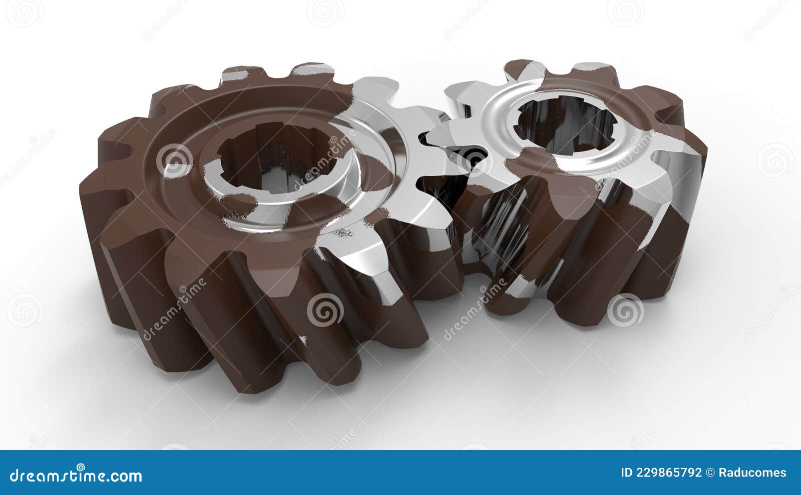 3D Rendering - Rust and Grease Textured Gear Assembly Stock ...