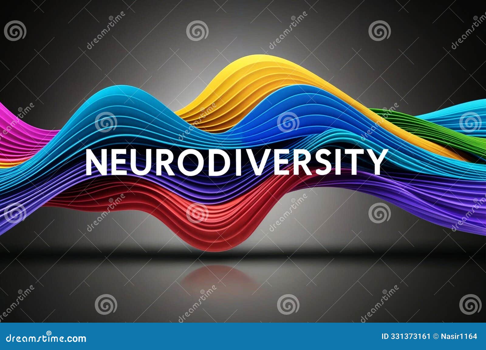 3d Illustration Render Word Text Neurodiversity, with a Colorful, Wavy ...