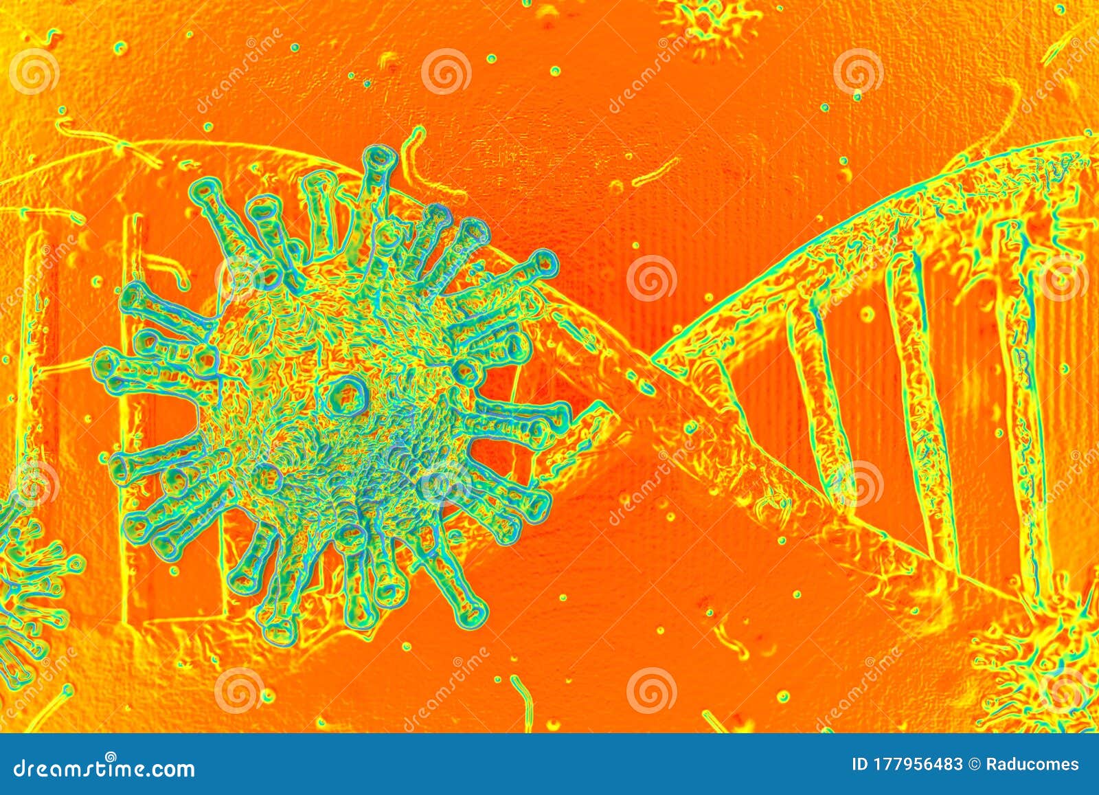 Infrared Virus Attacking the DNA Helix Stock Illustration ...