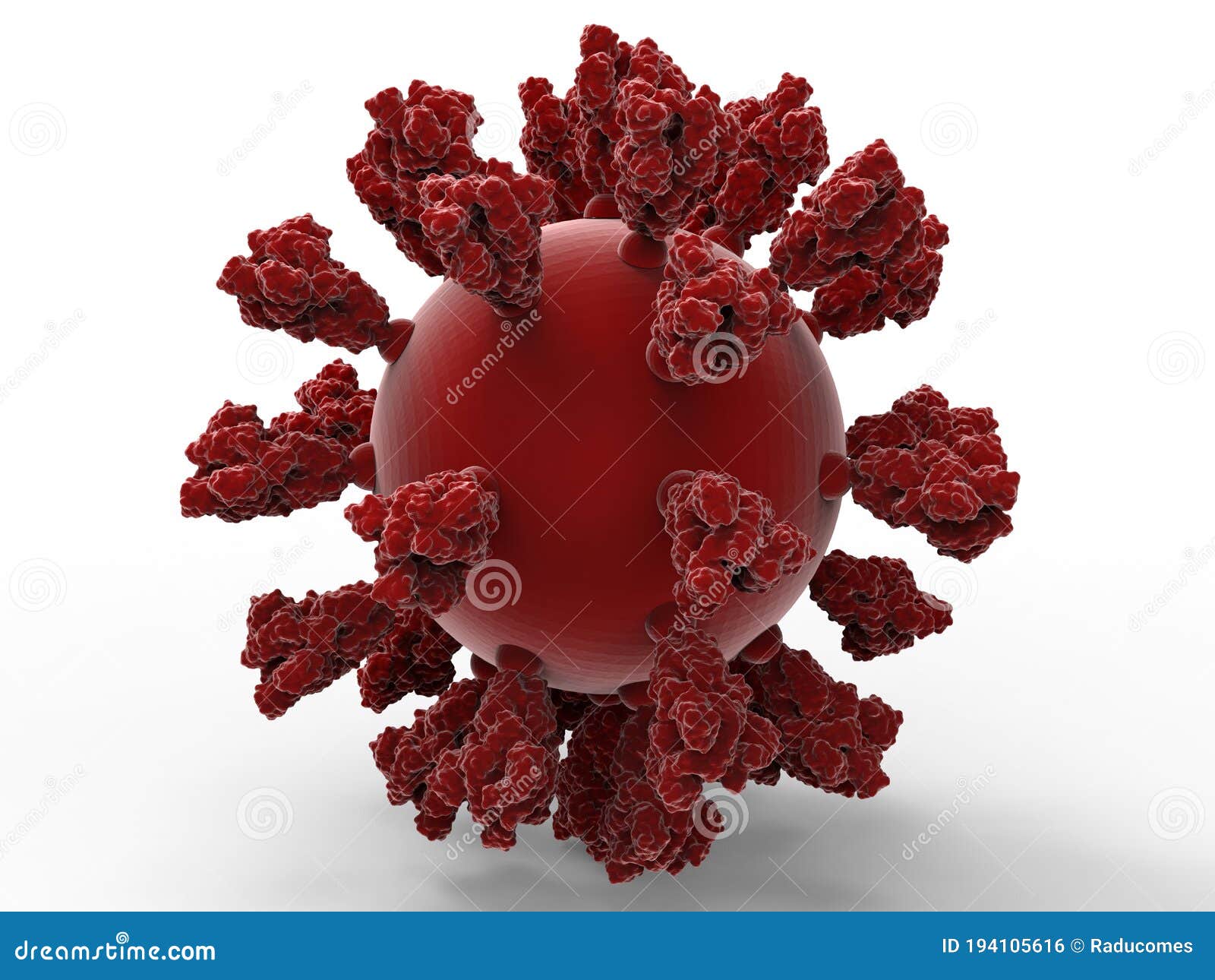 3D Rendering - Red Virus 3D Model Stock Illustration - Illustration of ...