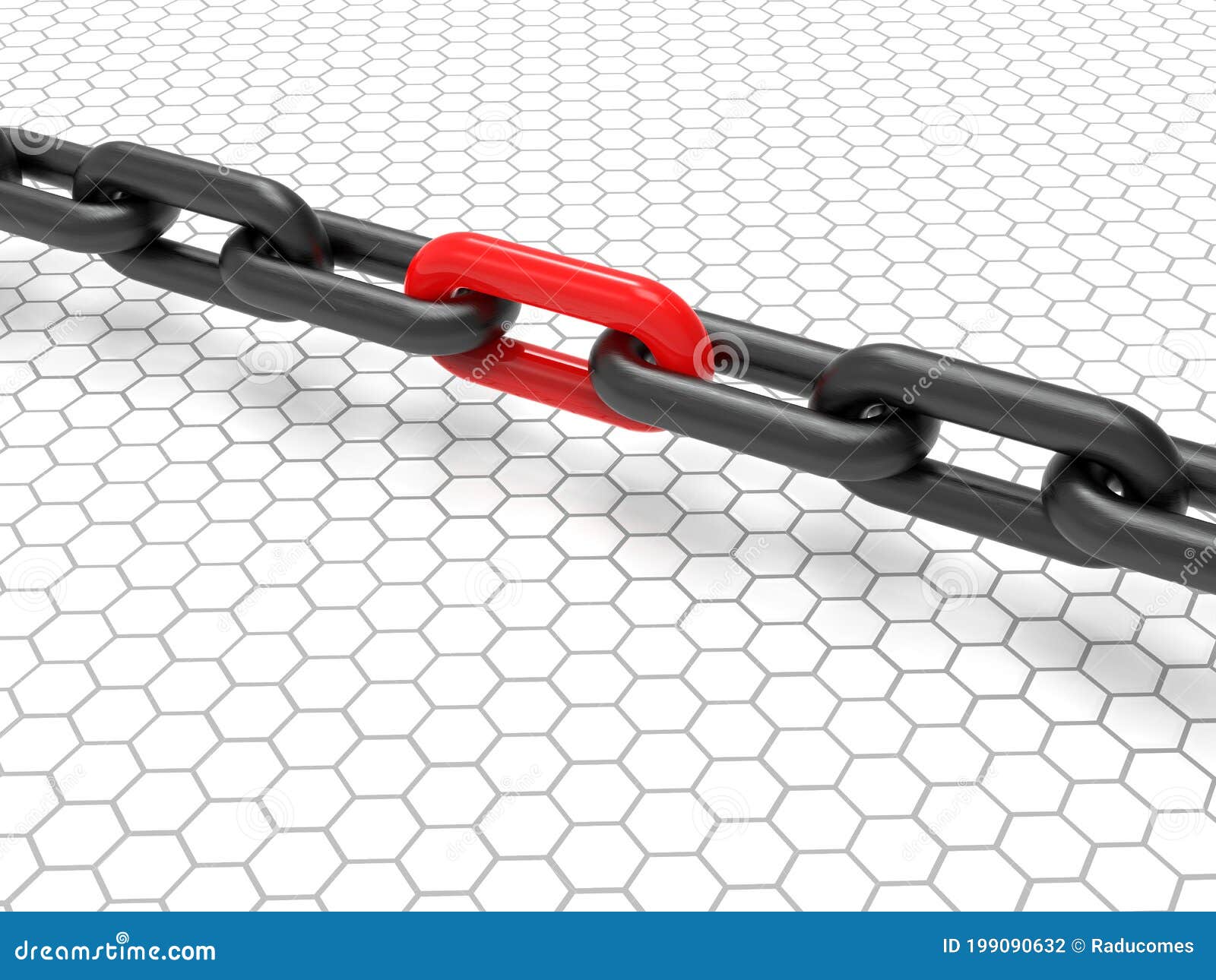 3D Rendering - Weak Chain Highlight Stock Illustration - Illustration ...