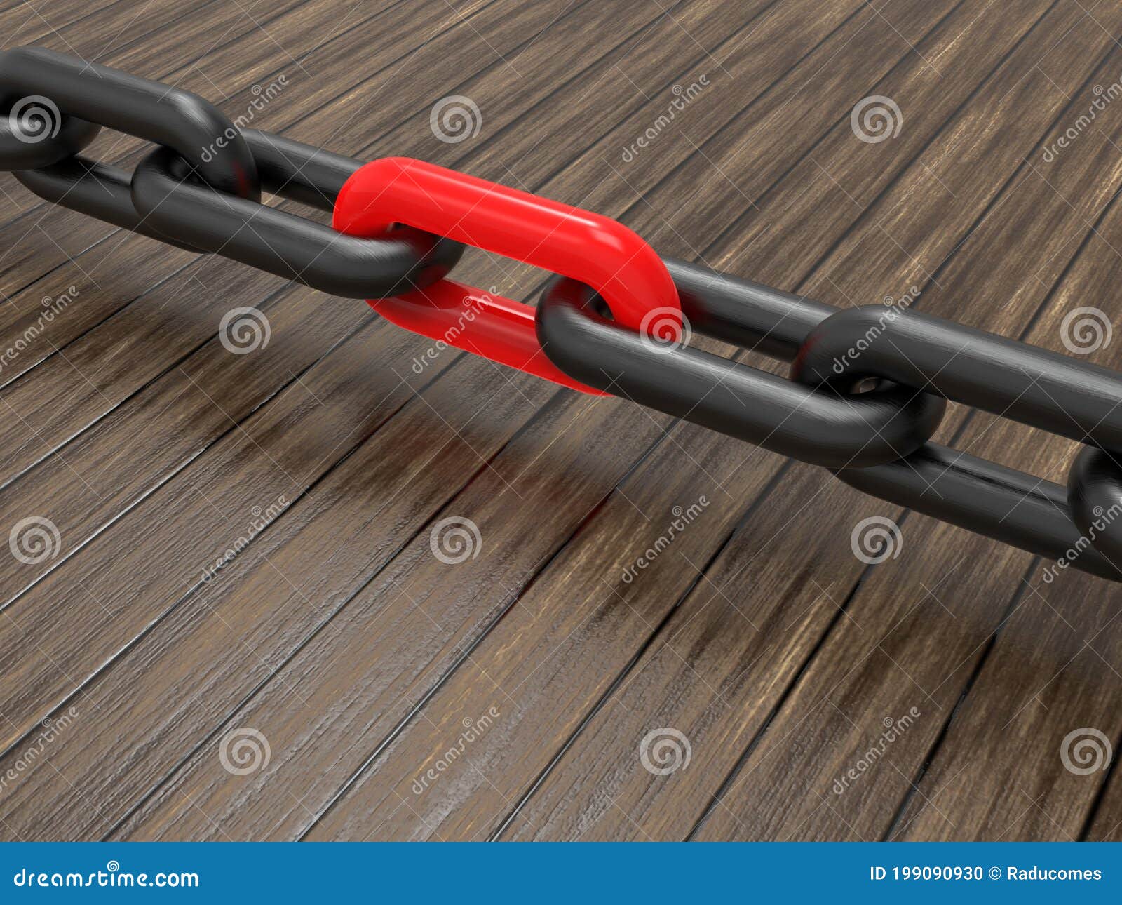 3D Rendering - Chain Weakest Link Concept Stock Illustration ...
