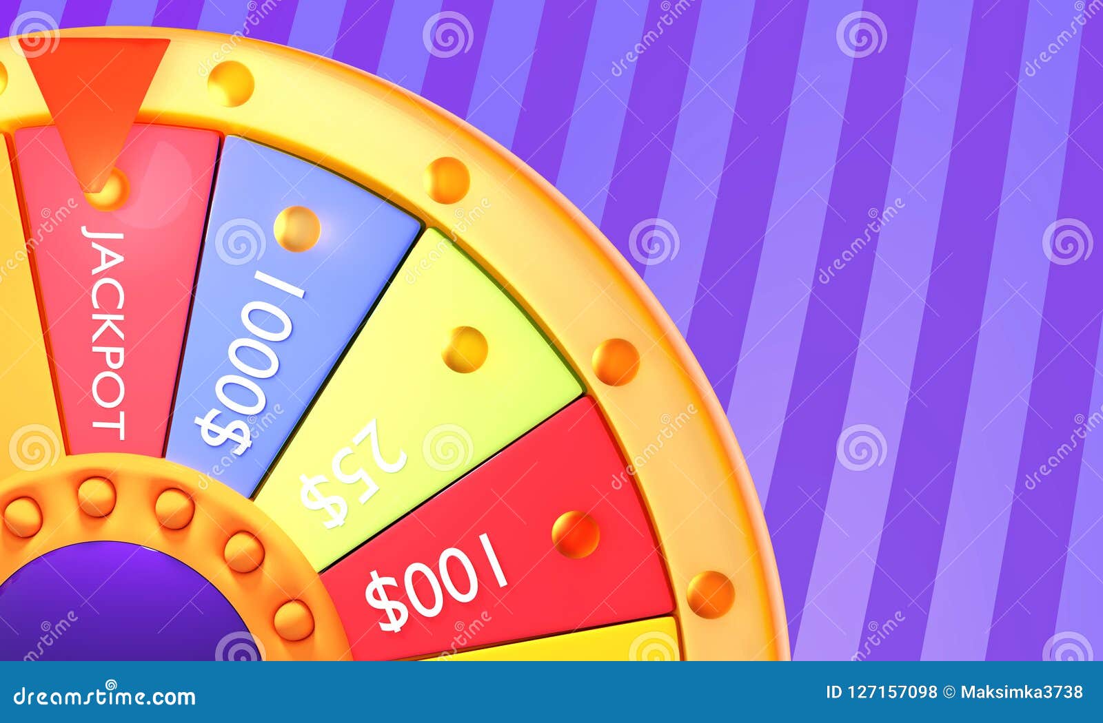 3D Render Illustration. Wheel of Fortune for Game and Win Jackpot Stock ...