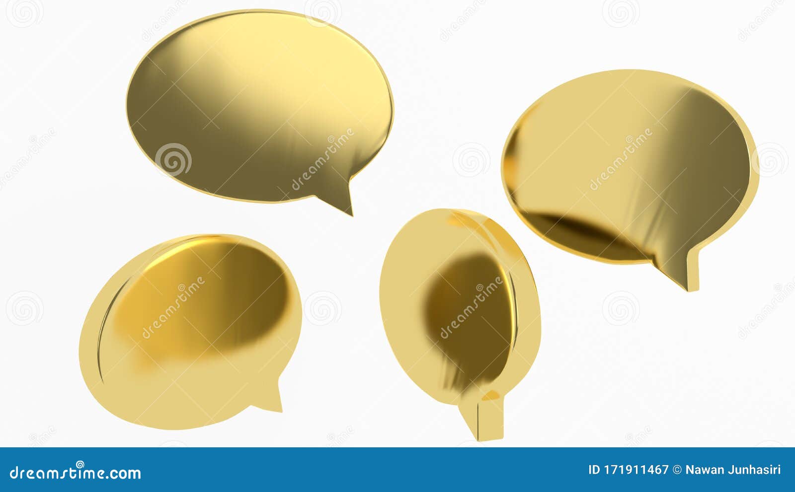 3D Render Illustration of Word Balloon Icon Symbol of Communication ...