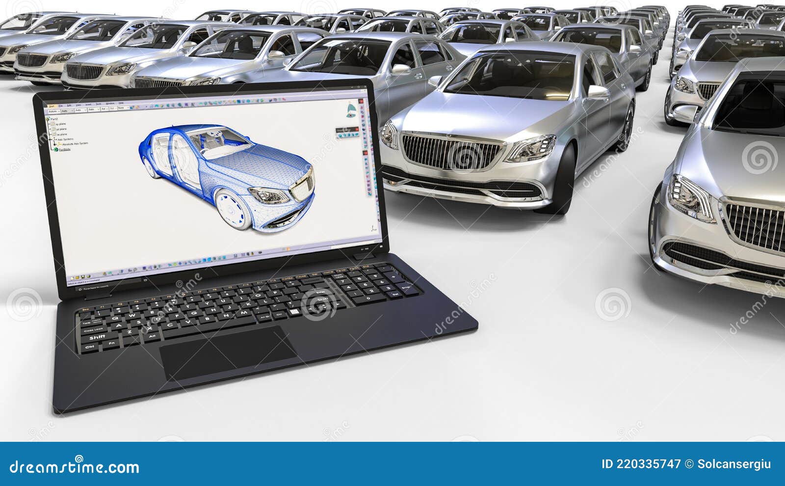 Computer Aided Design in Automotive for Engineers Stock Illustration ...