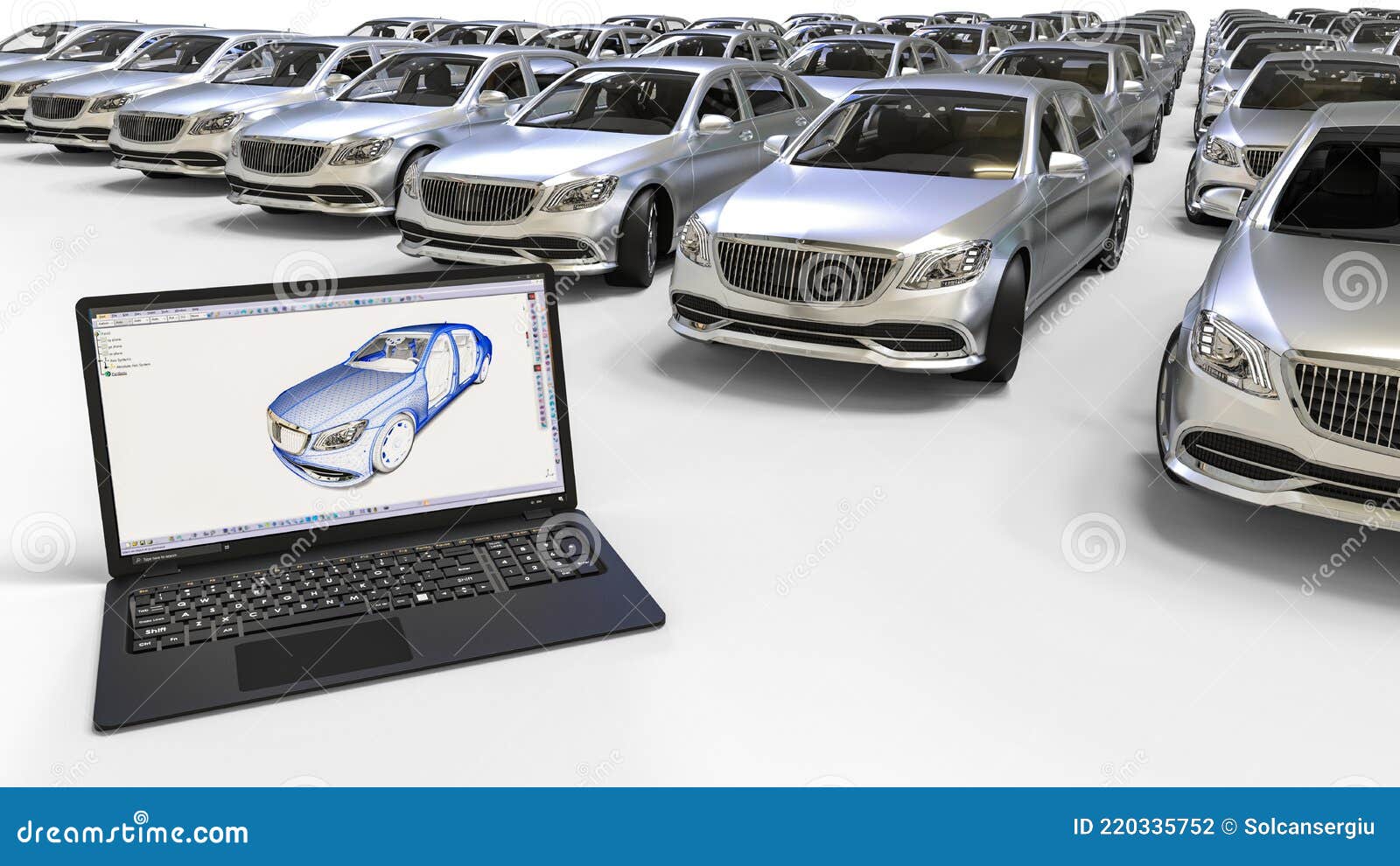 Computer Aided Design in Automotive for Engineers Stock Illustration ...