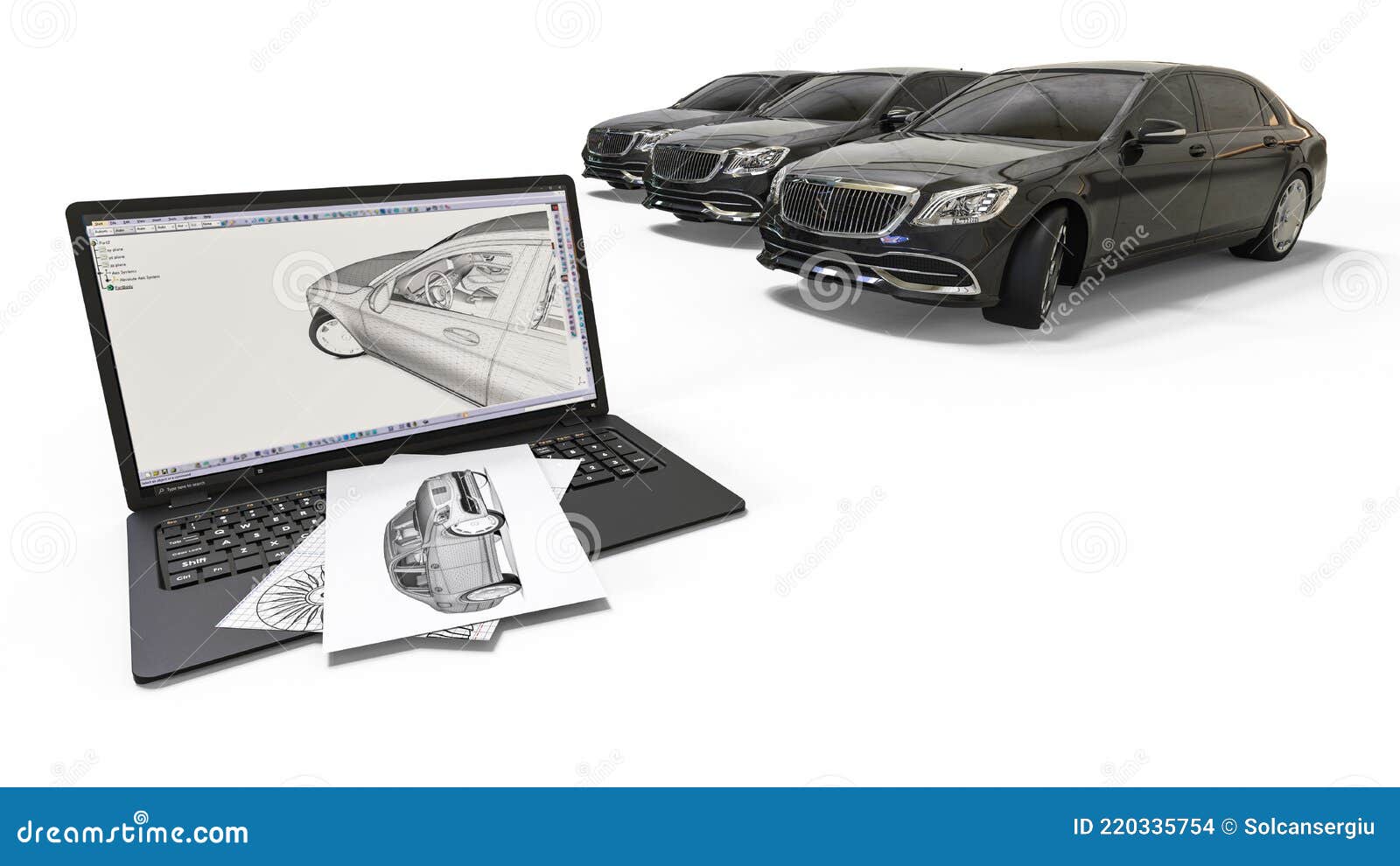 Computer Aided Design in Automotive for Engineers Stock Illustration ...