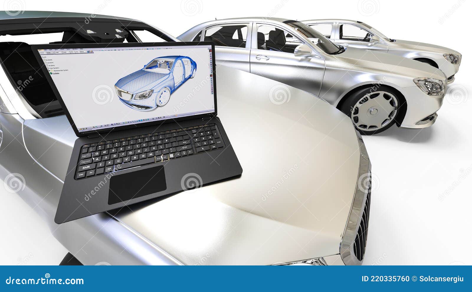 Computer Aided Design in Automotive for Engineers Stock Illustration ...