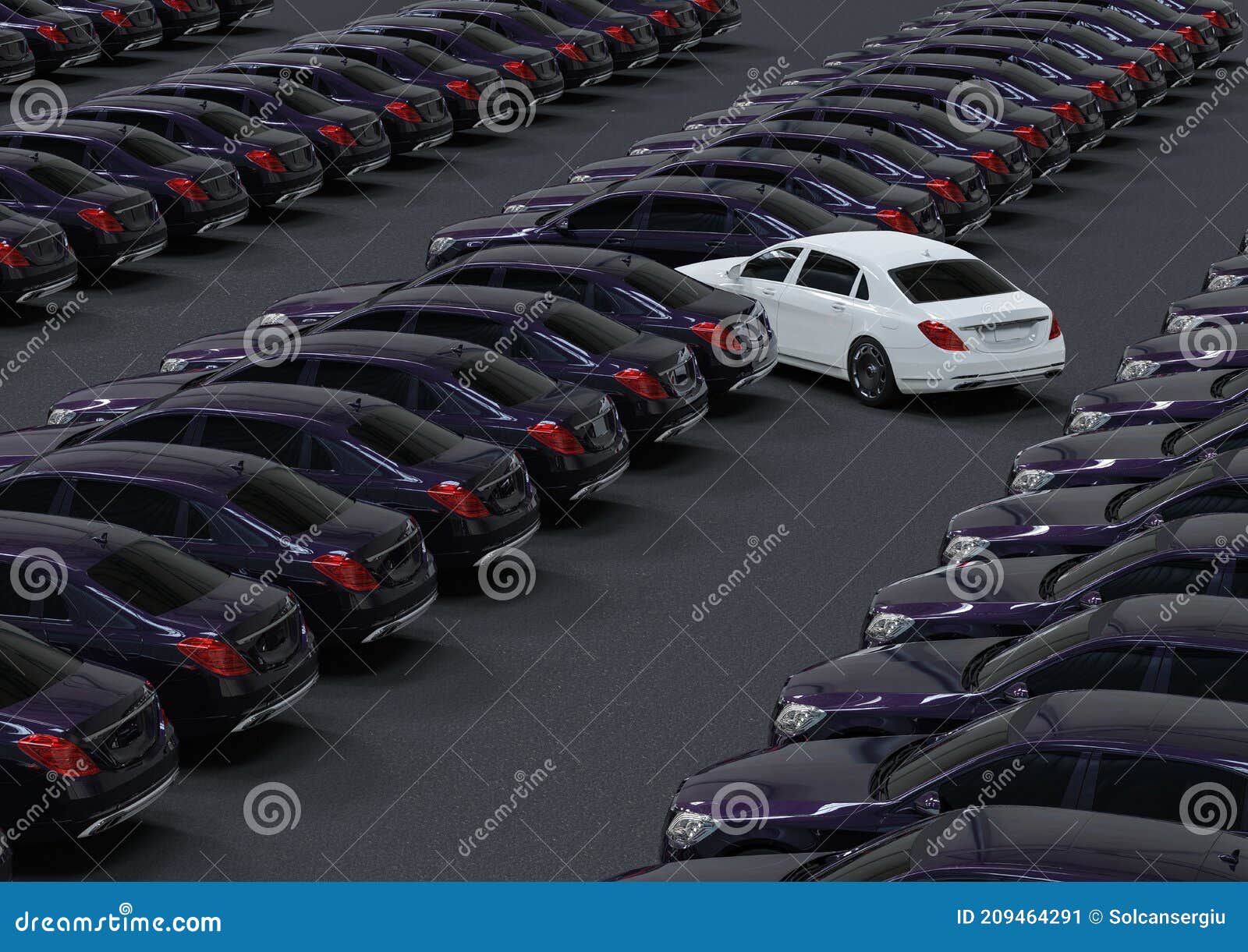 3D Render Image Representing Luxury Car Parking Lot Royalty-Free Stock ...