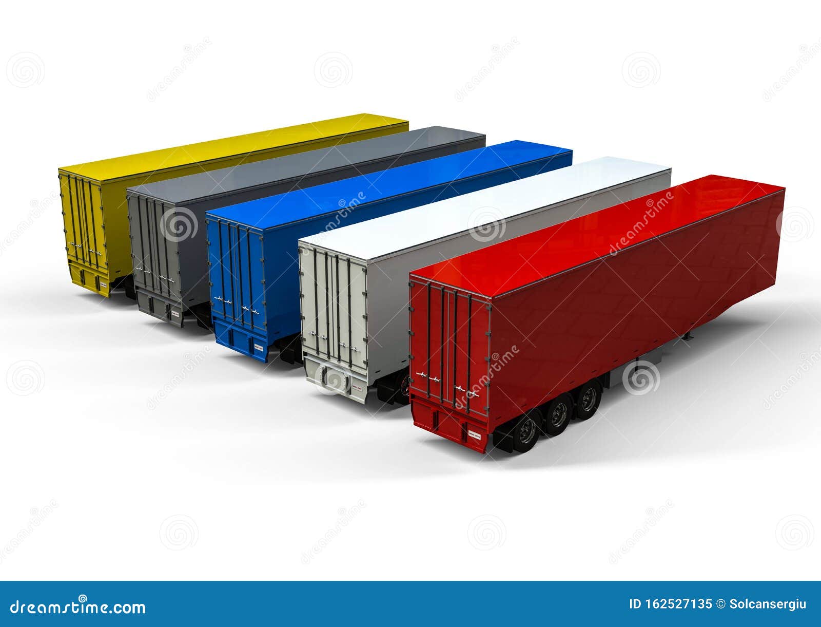 Colored trailers fleet stock illustration. Illustration of driving ...