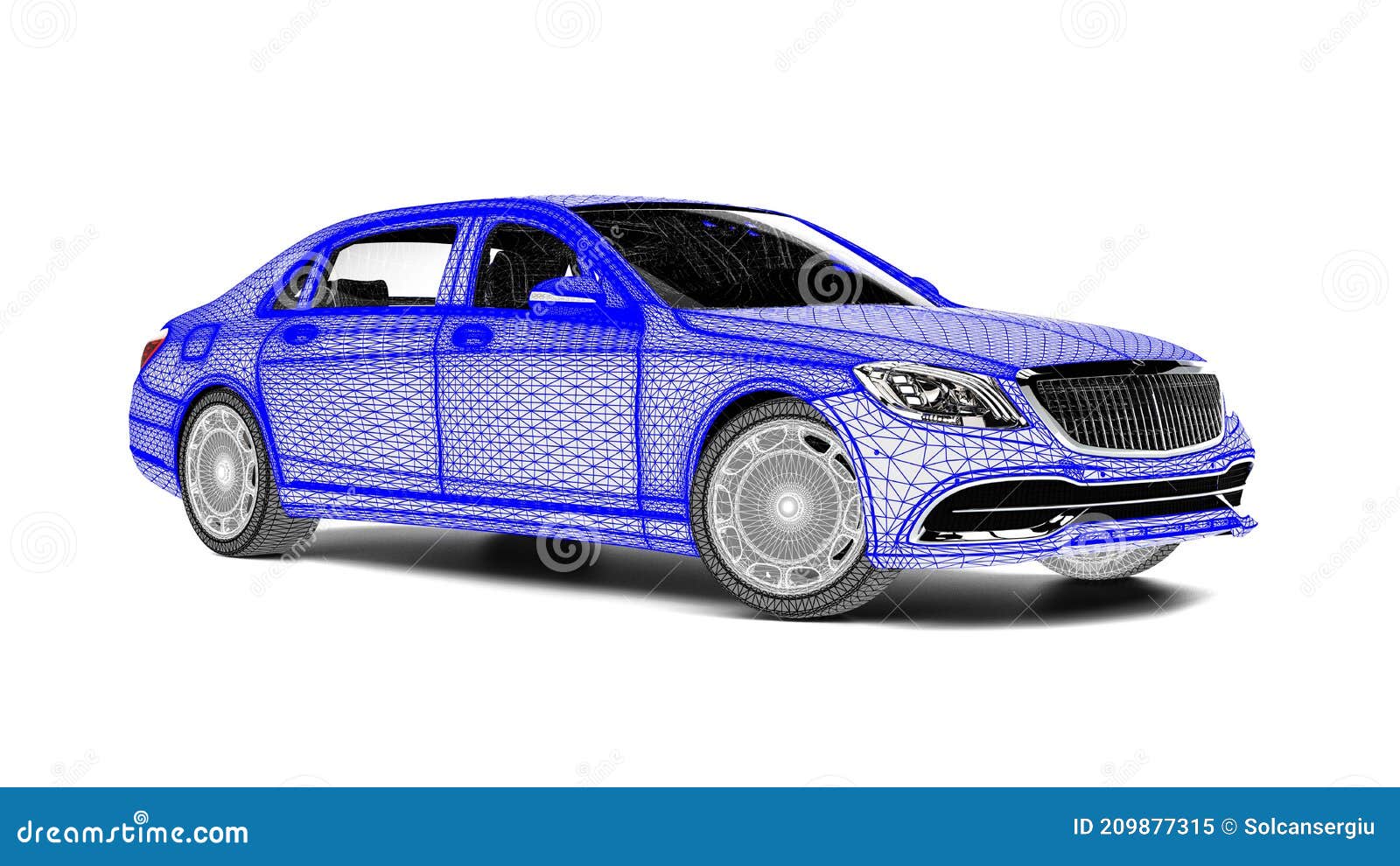 3D Render Image of a High Class Car in a Mesh Body Stock Illustration ...