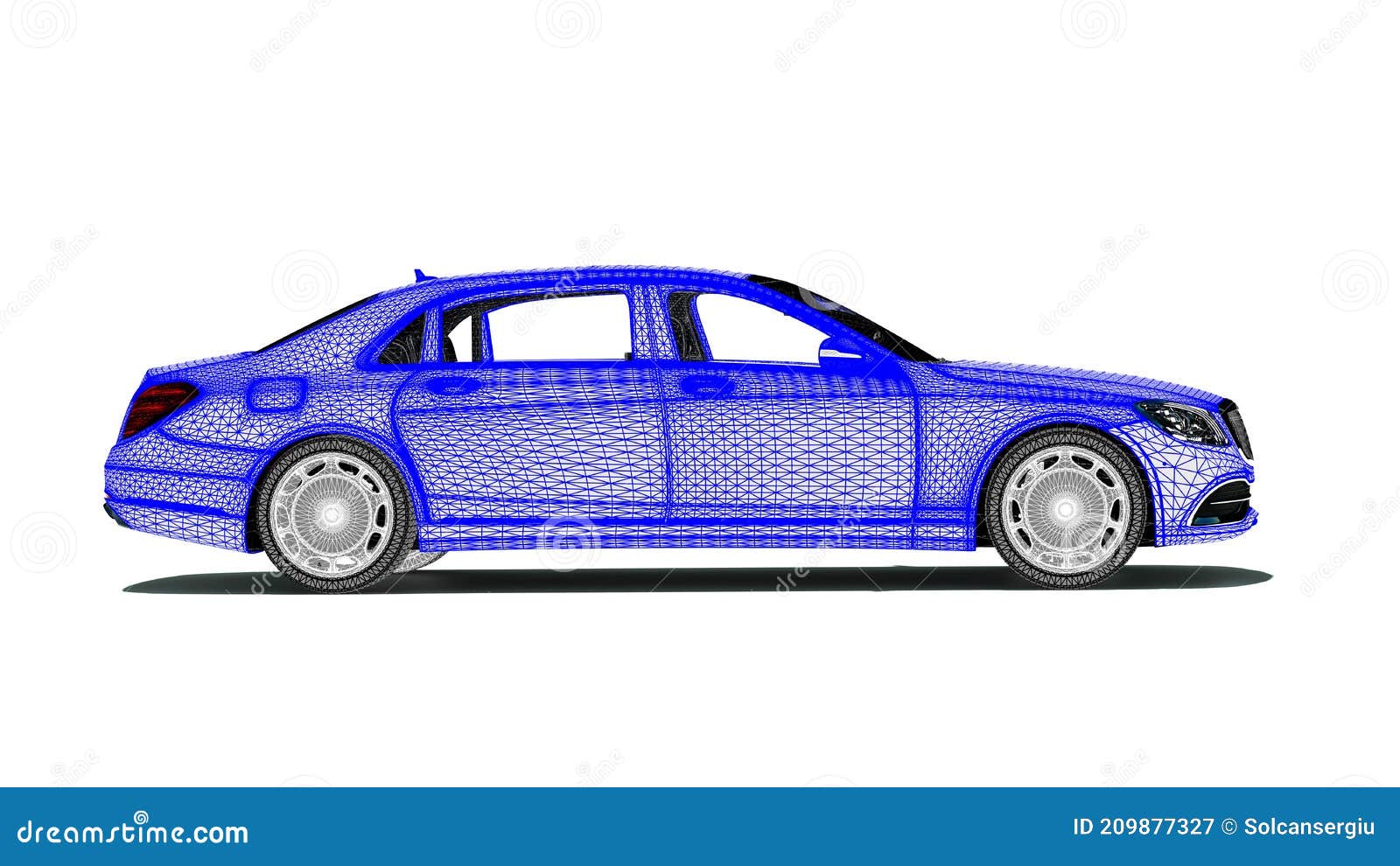 3D Render Image of a High Class Car in a Mesh Body Stock Illustration ...