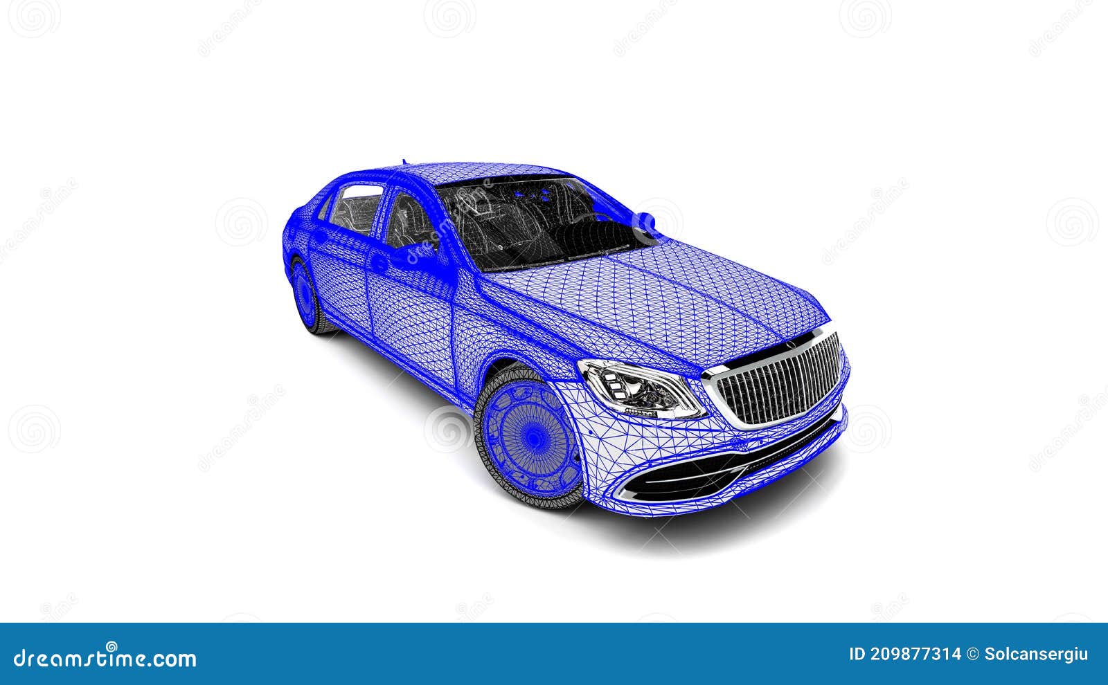3D Render Image of a High Class Car in a Mesh Body Stock Illustration ...