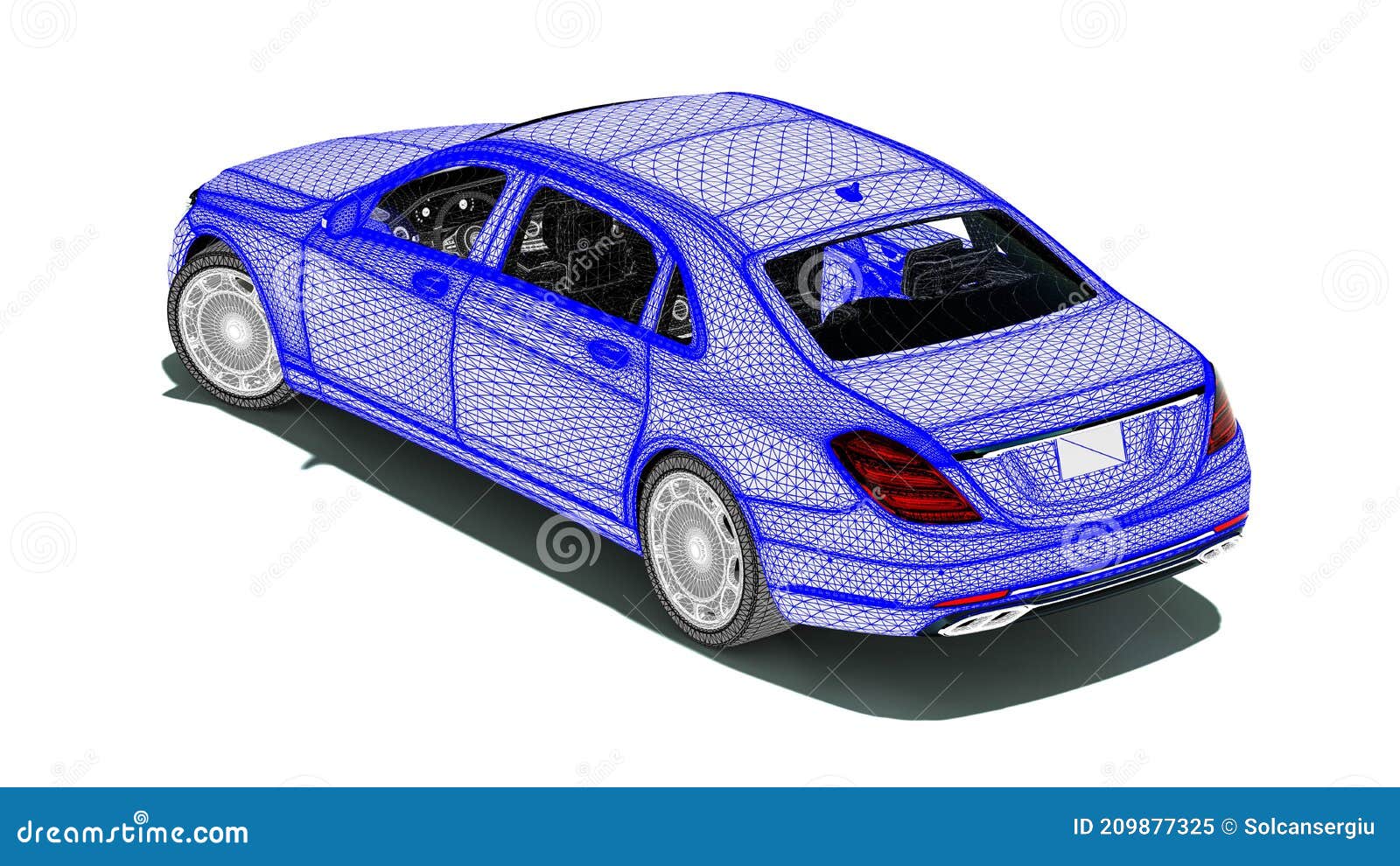 3D Render Image of a High Class Car in a Mesh Body Stock Illustration ...