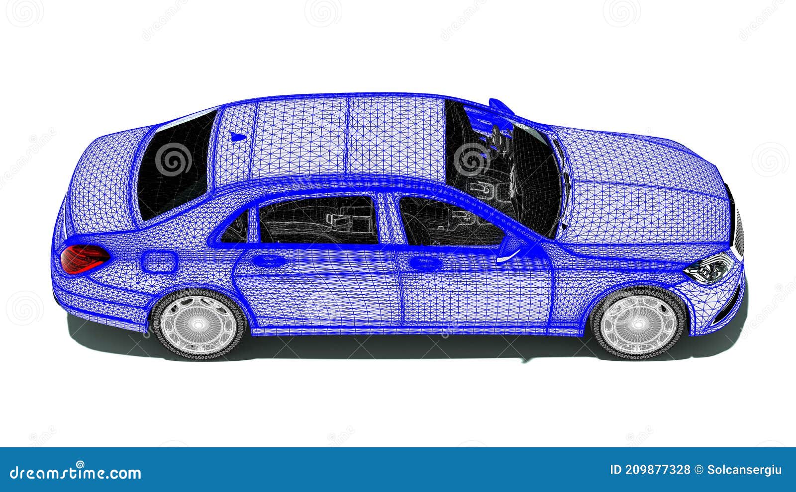 3D Render Image of a High Class Car in a Mesh Body Stock Illustration ...