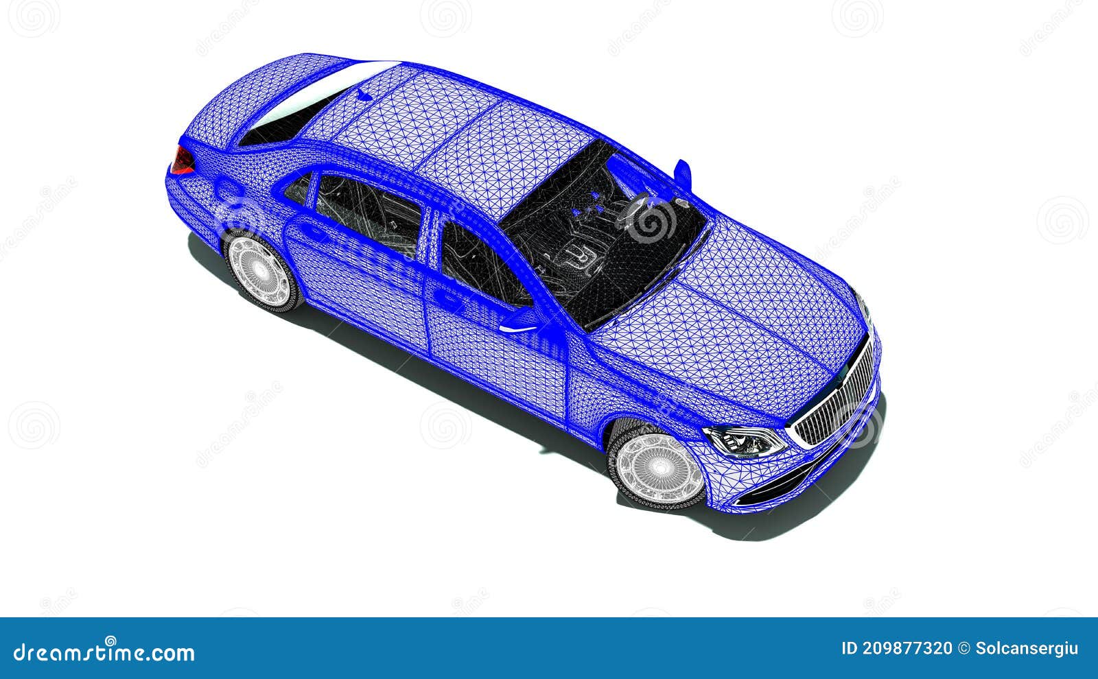 3D Render Image of a High Class Car in a Mesh Body Stock Illustration ...