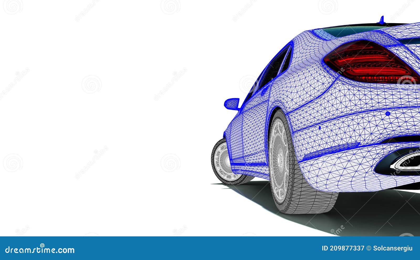 3D Render Image of a High Class Car in a Mesh Body Stock Illustration ...