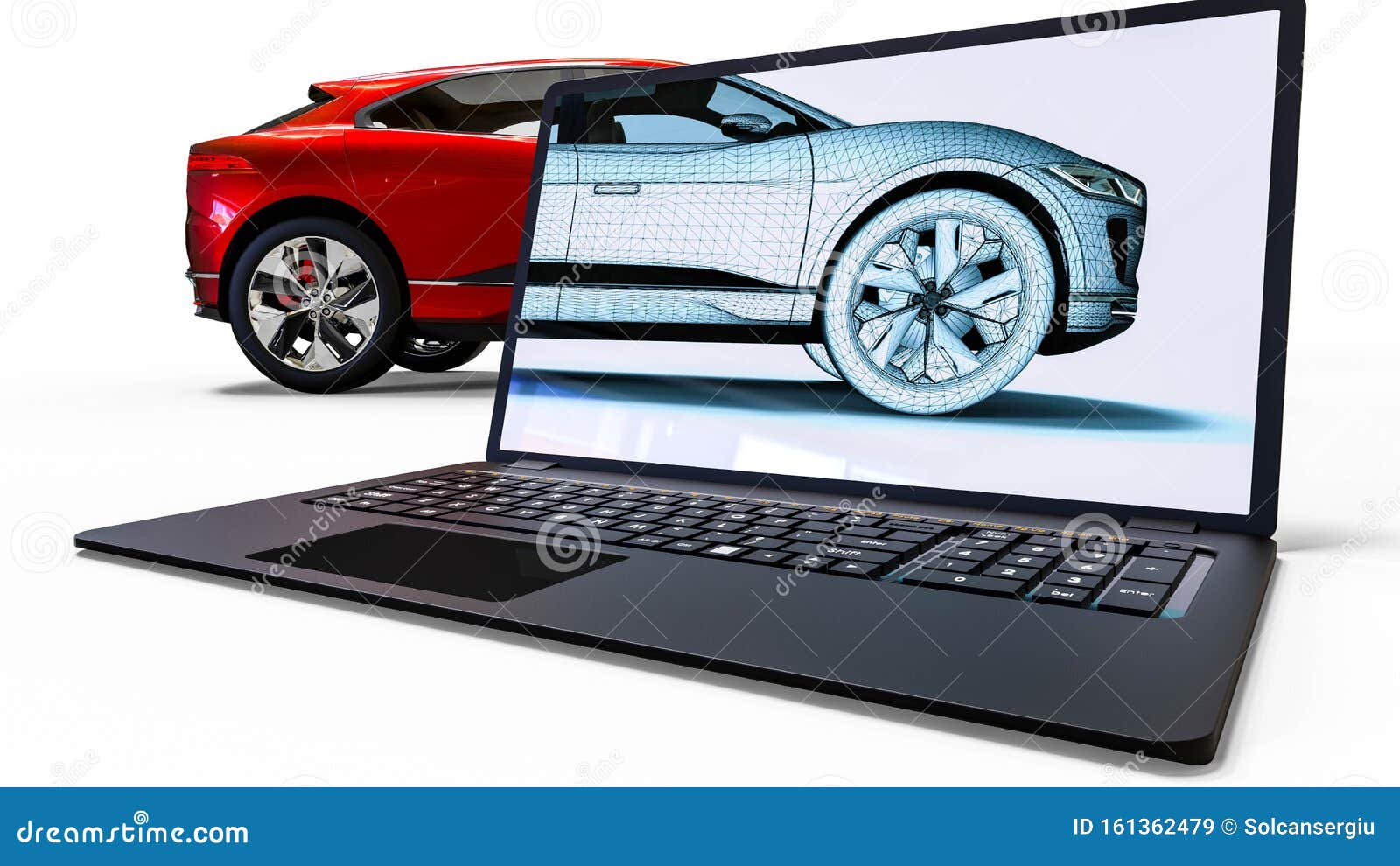 Car Development Process with Cad Stock Illustration - Illustration of ...