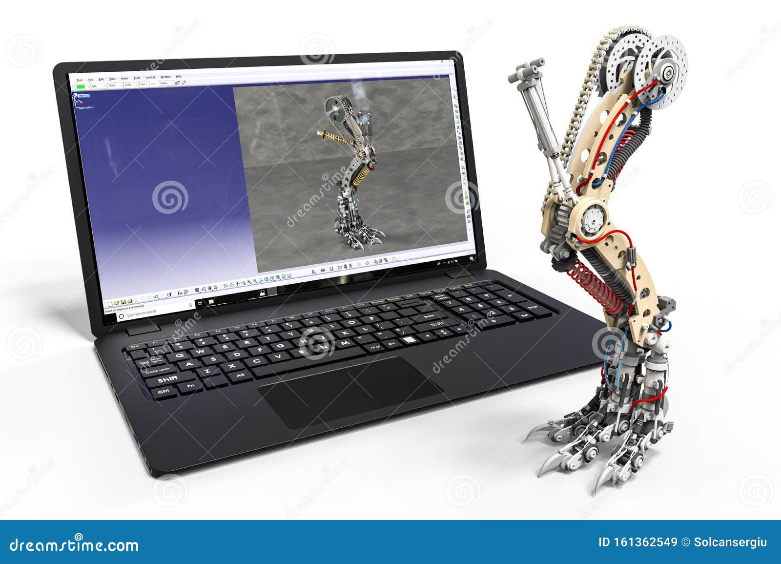 Robot Development Process with Cad Stock Illustration - Illustration of ...