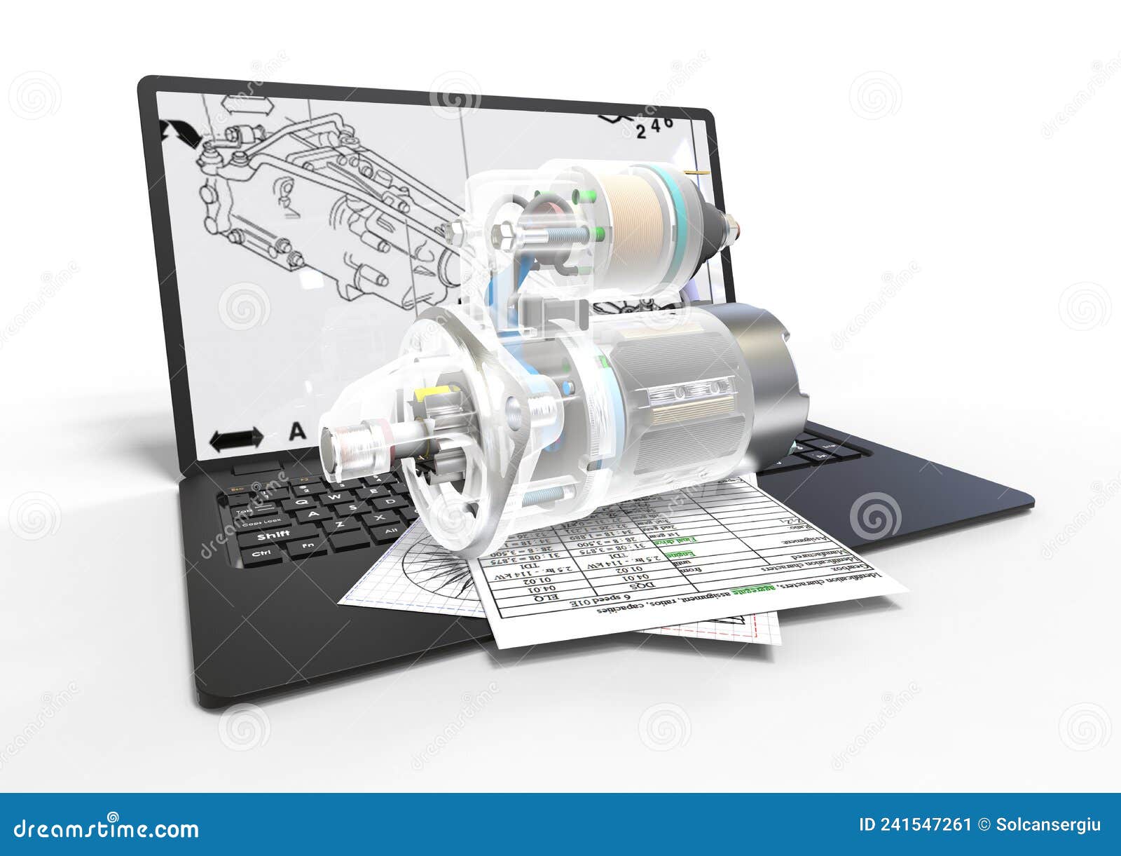 3D Render Image Representing CAD Process Stock Illustration ...