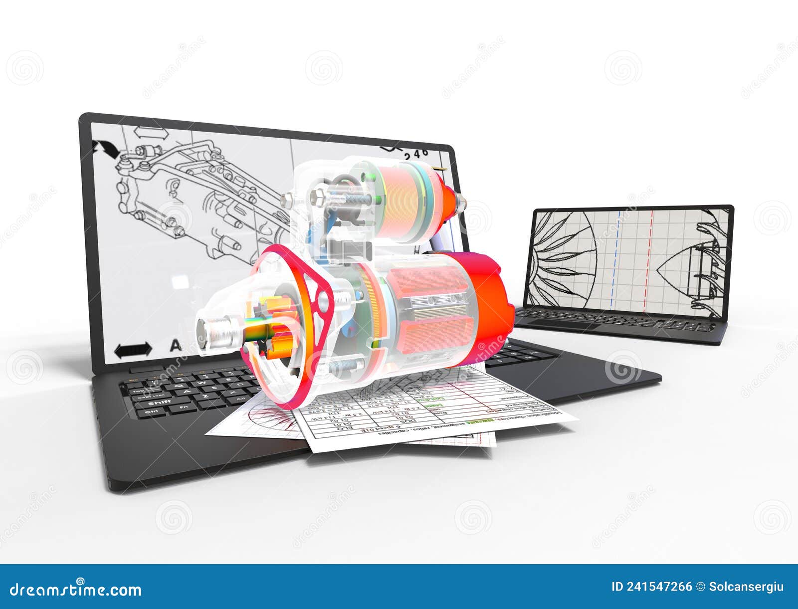3D Render Image Representing CAD Process Stock Illustration ...