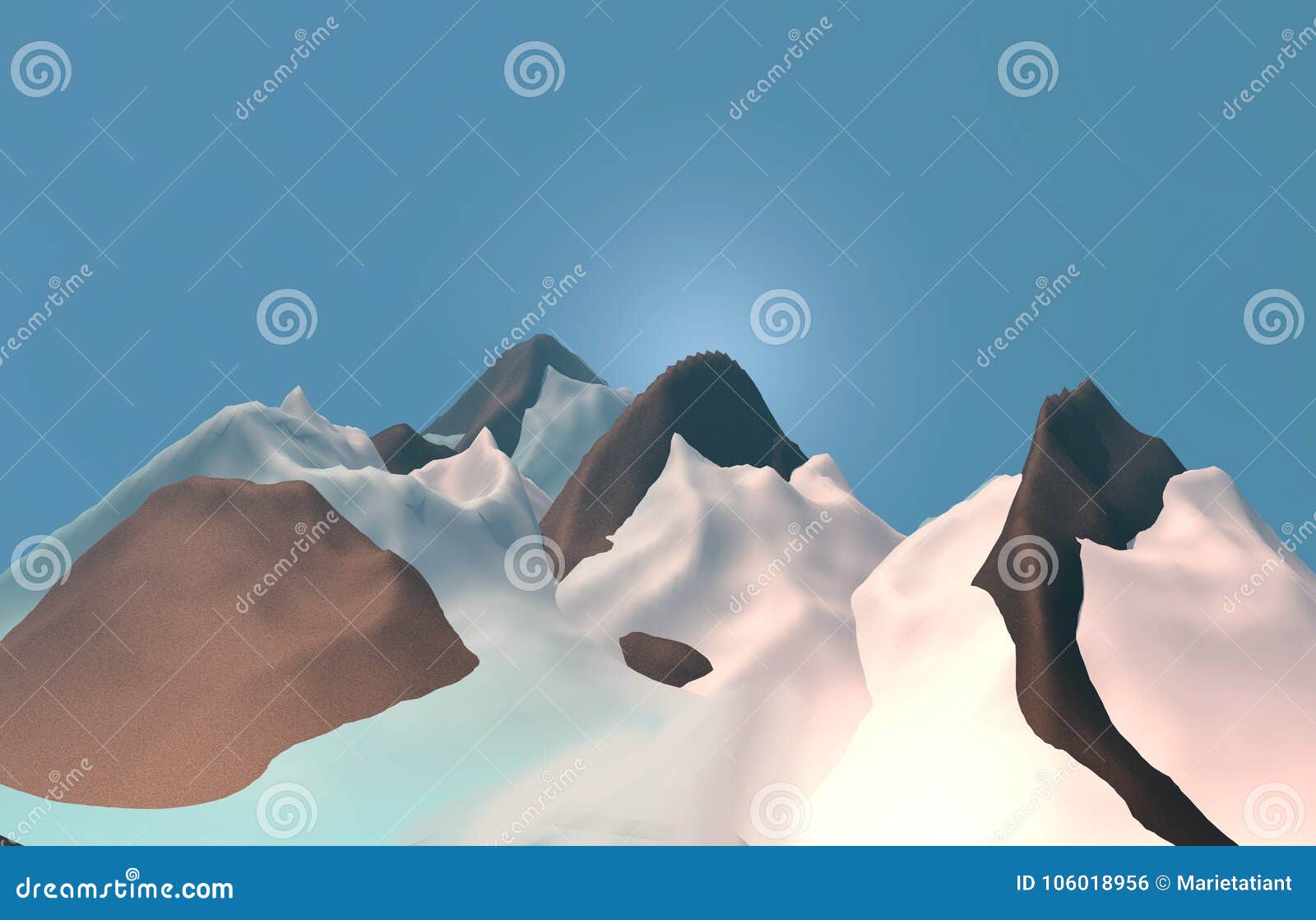 3d Render Image of the Mountain. Illustration of Nature Mountains Stock ...