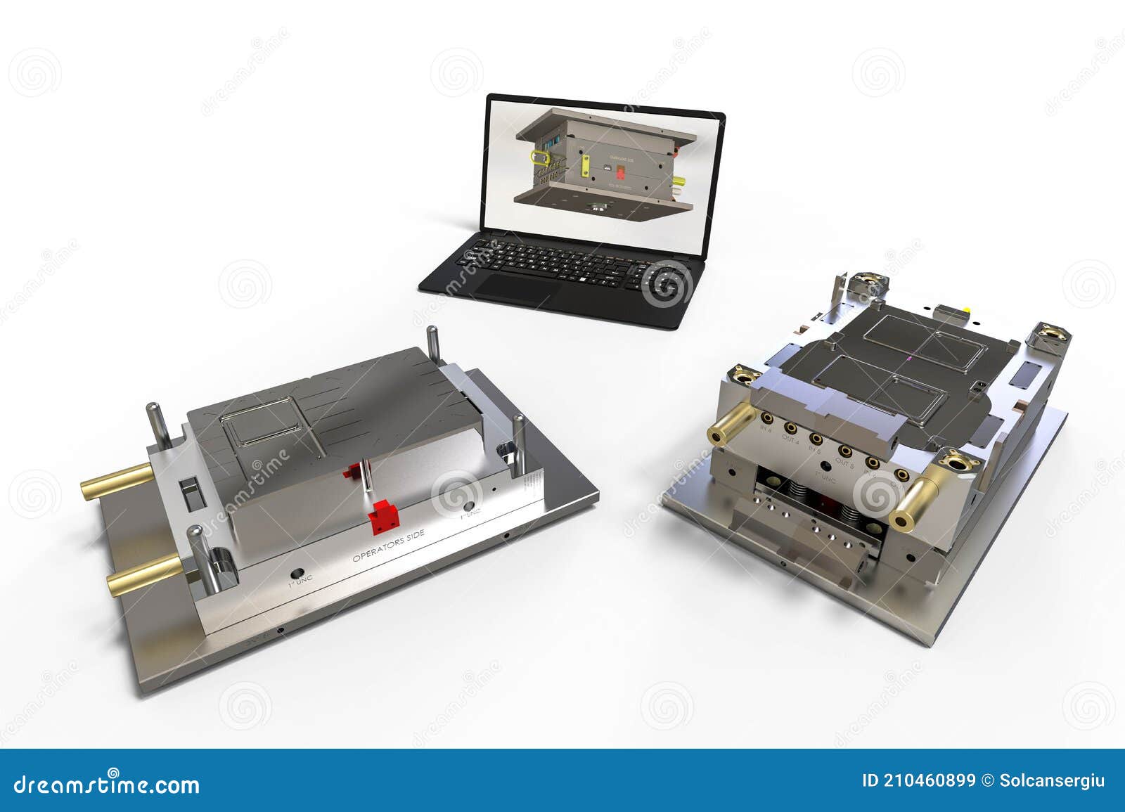 3D Render Image of a Plastic Injection Mold Stock Illustration ...