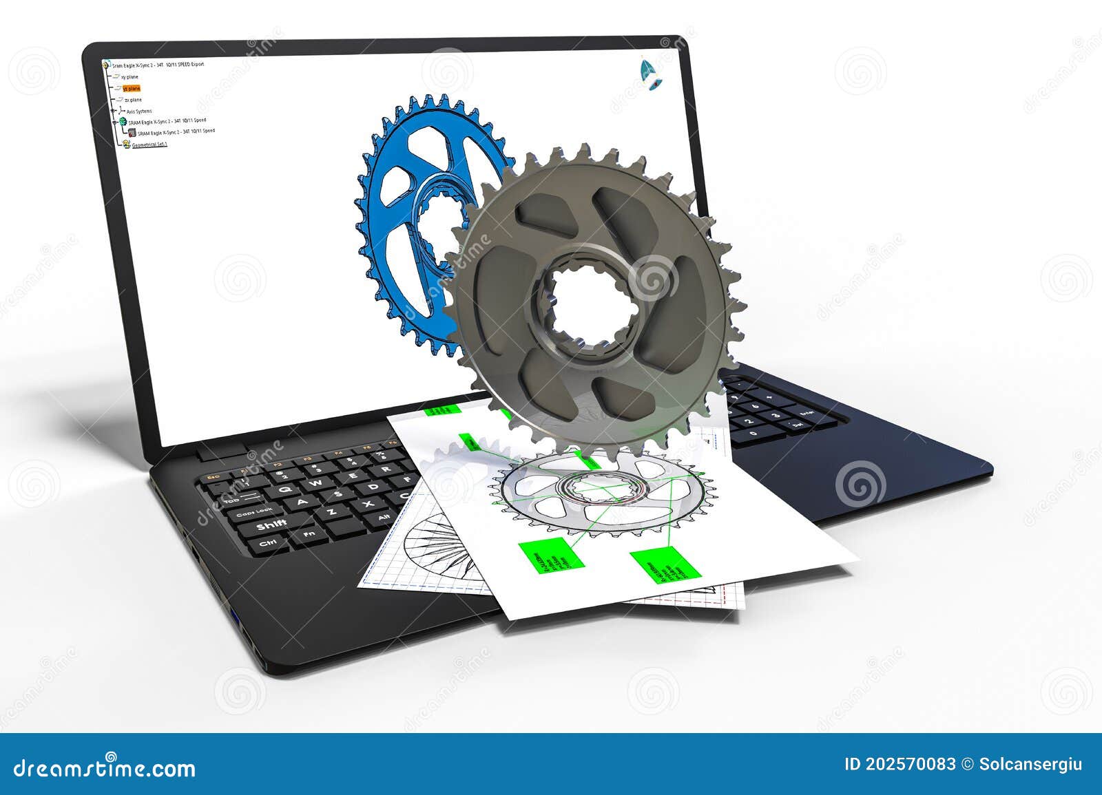 3D Render Image Representing CAD Process Stock Illustration ...
