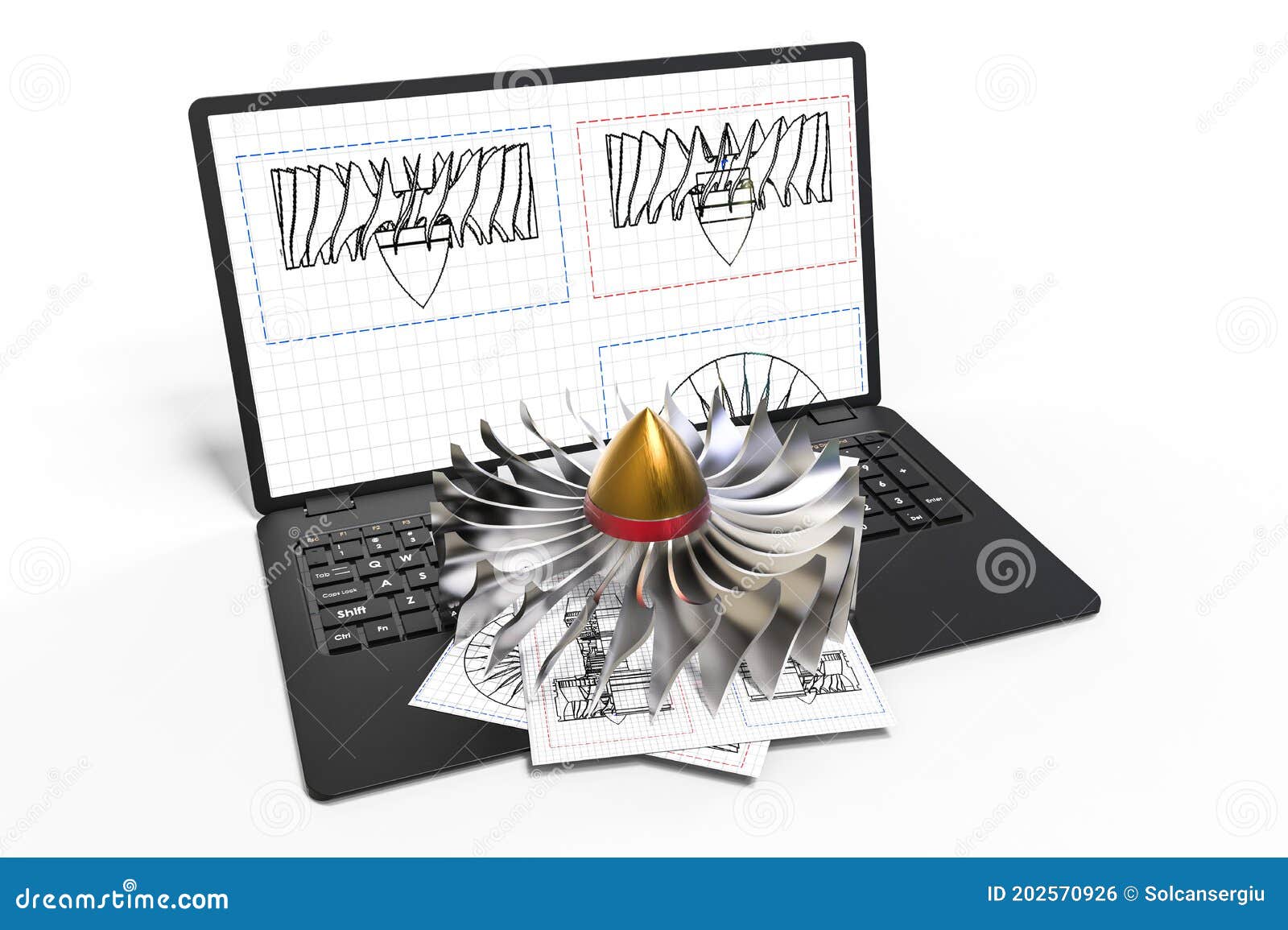 3D Render Image Representing CAD Process Stock Illustration ...