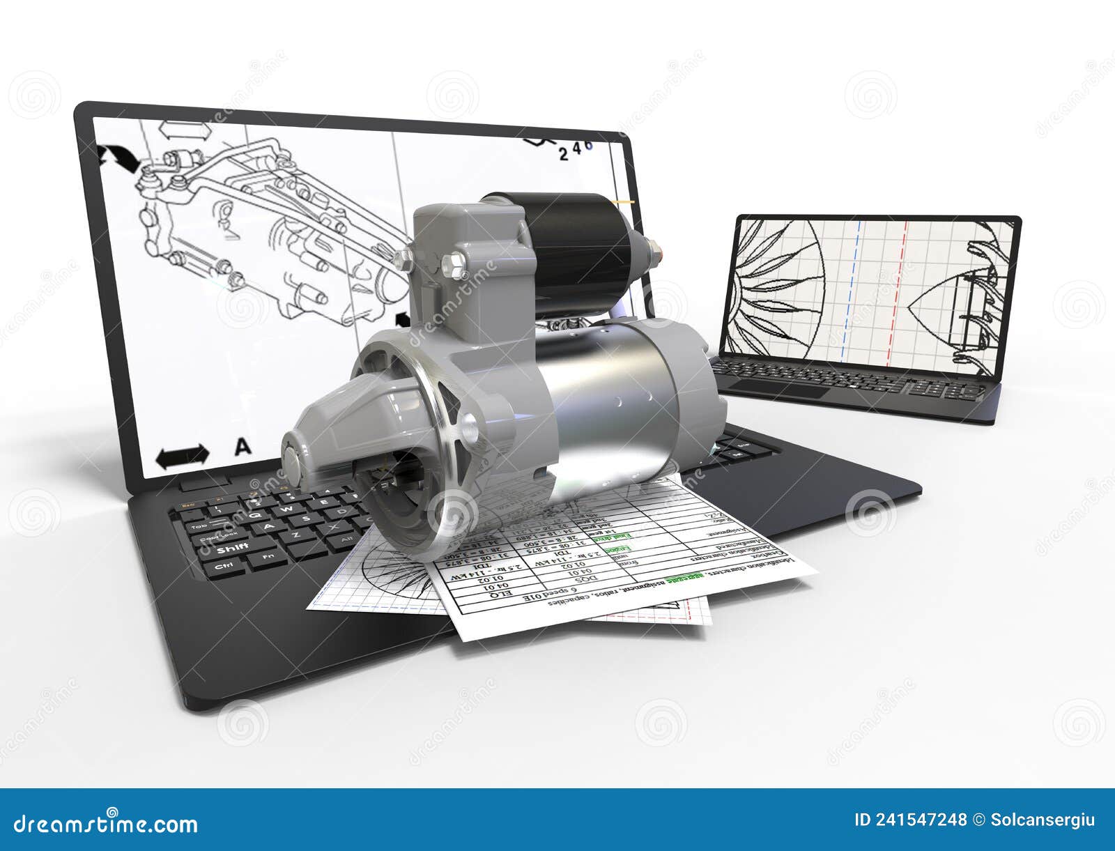 3D Render Image Representing CAD Process Stock Illustration ...