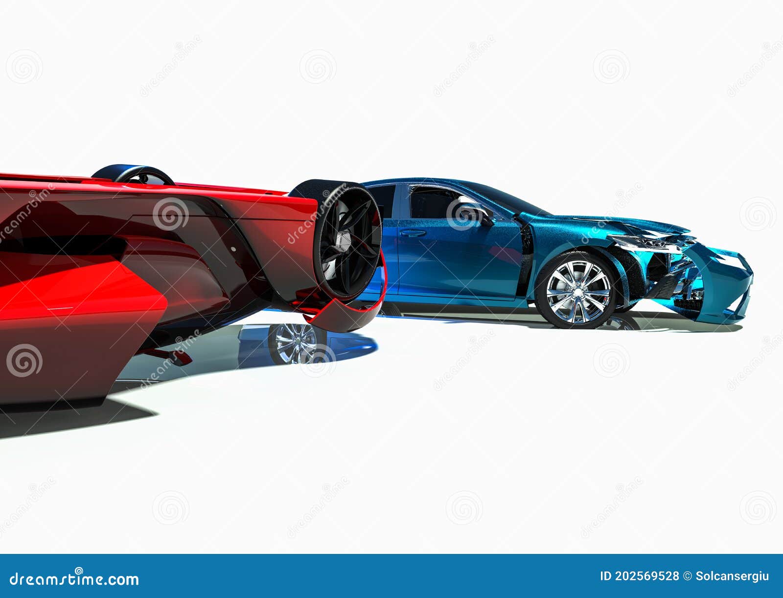 3D Render Image Representing an Car Accident Stock Illustration ...