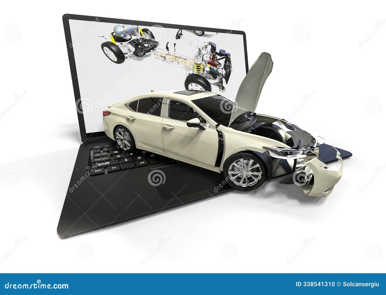 Car Development with the Help of CAD Stock Illustration - Illustration ...