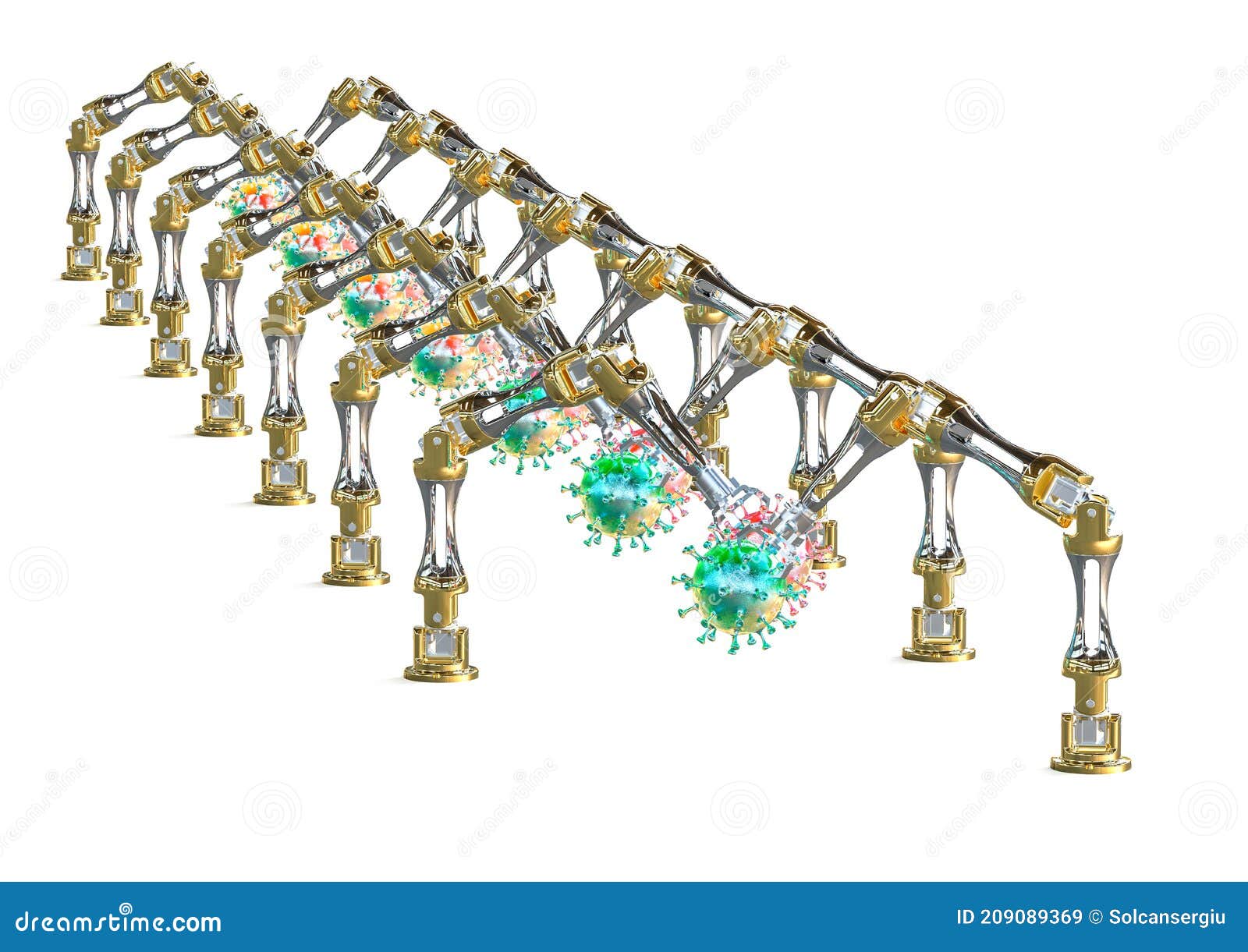 3D Render Image Representing a Virus Cell Being Manipulated by AI ...