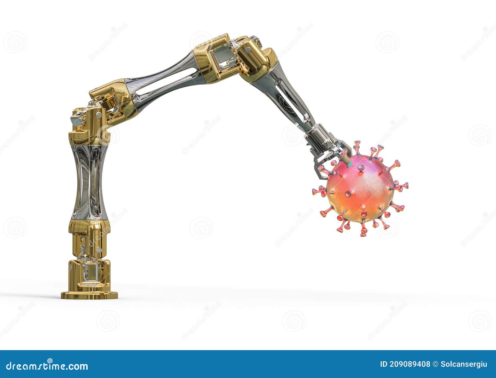 3D Render Image Representing a Virus Cell Being Manipulated by AI ...