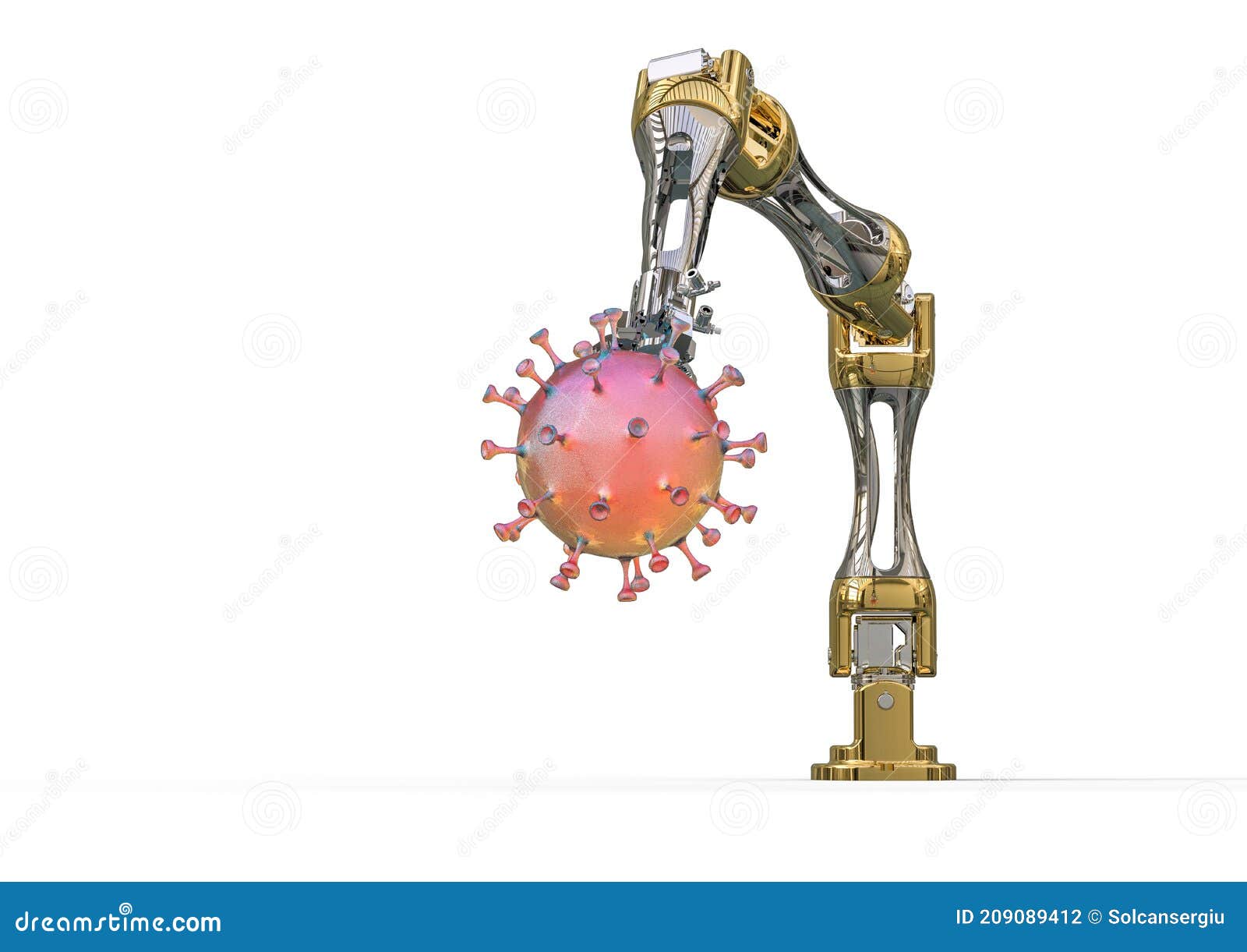 3D Render Image Representing a Virus Cell Being Manipulated by AI ...
