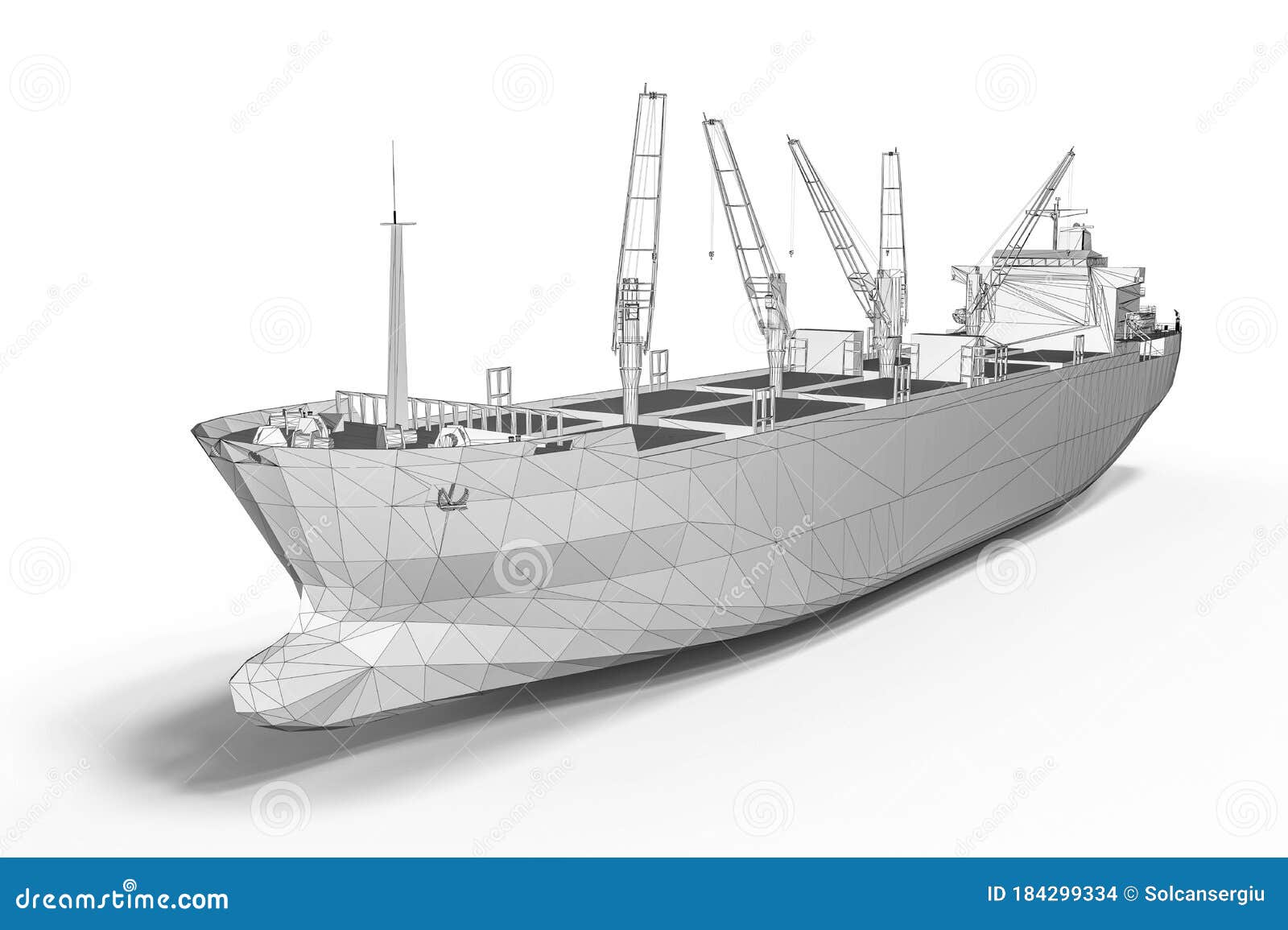 3D Render Representing Development of a Ship Vessel Stock Illustration ...