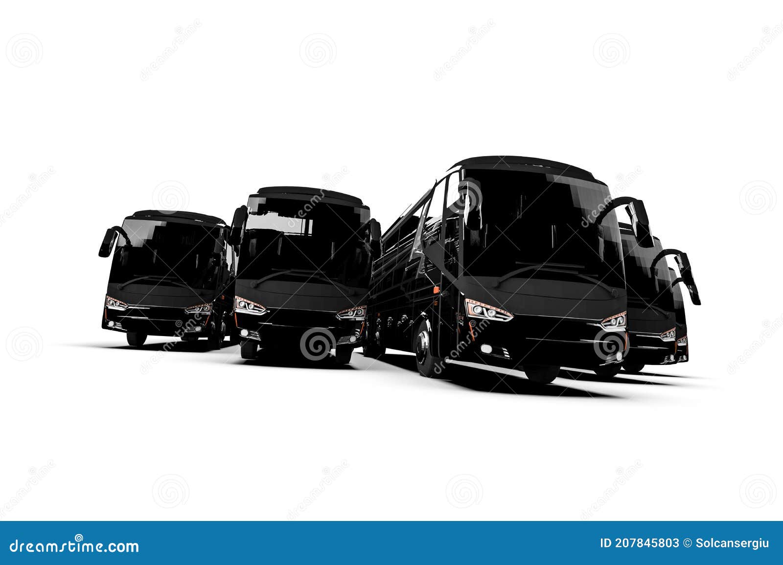3D Render Image Representing A Fleet Of Buses | CartoonDealer.com ...