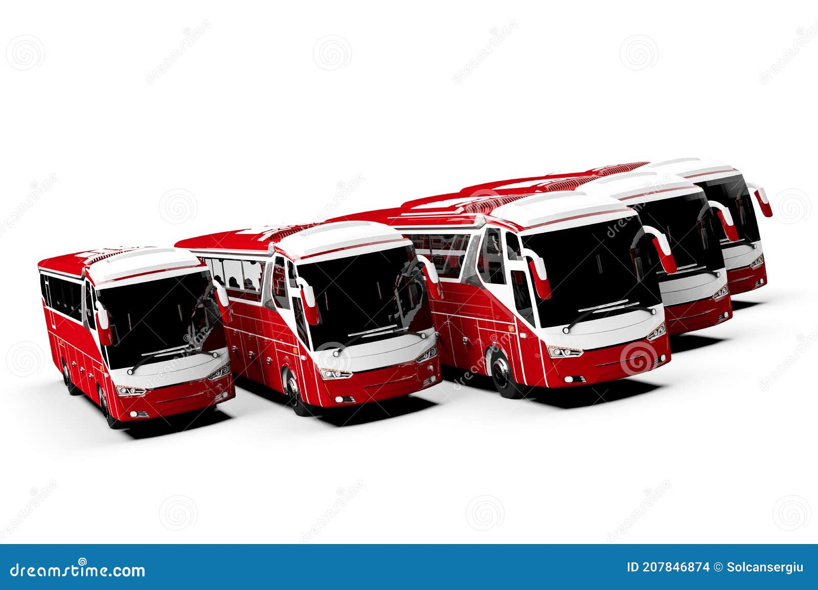 Buses Fleet Isolated Stock Photo | CartoonDealer.com #42121614
