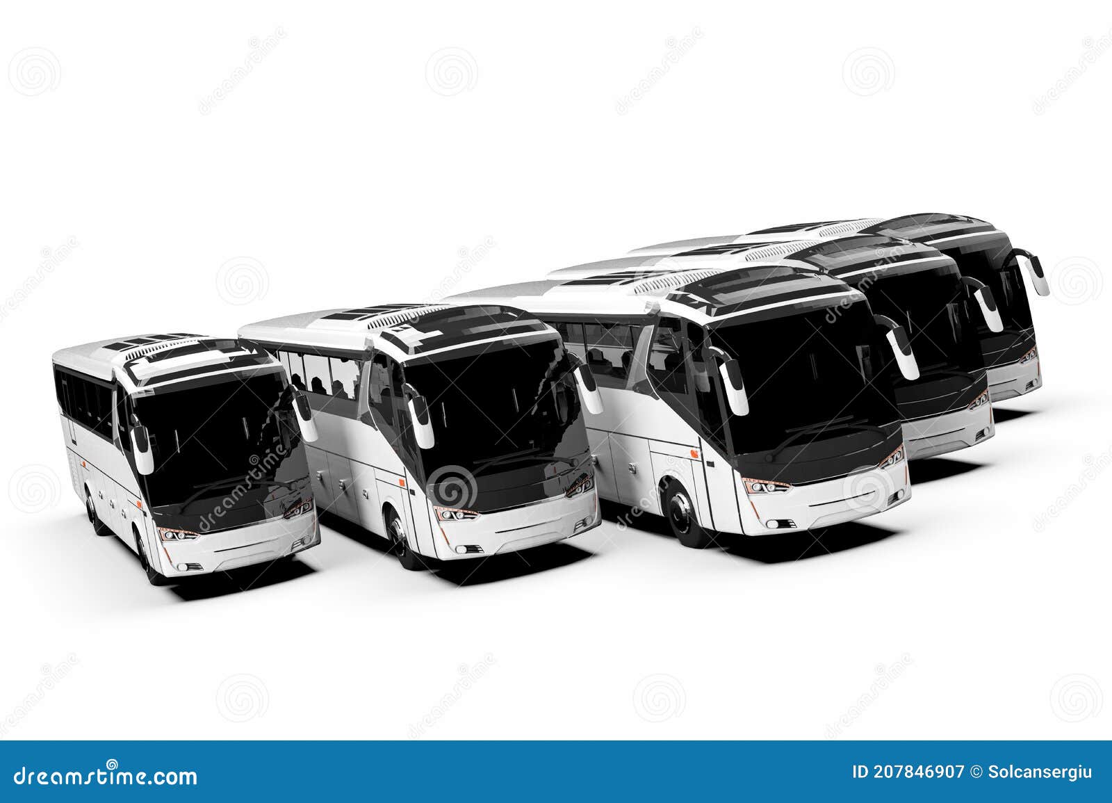 Buses Fleet Isolated Stock Photo | CartoonDealer.com #42121614